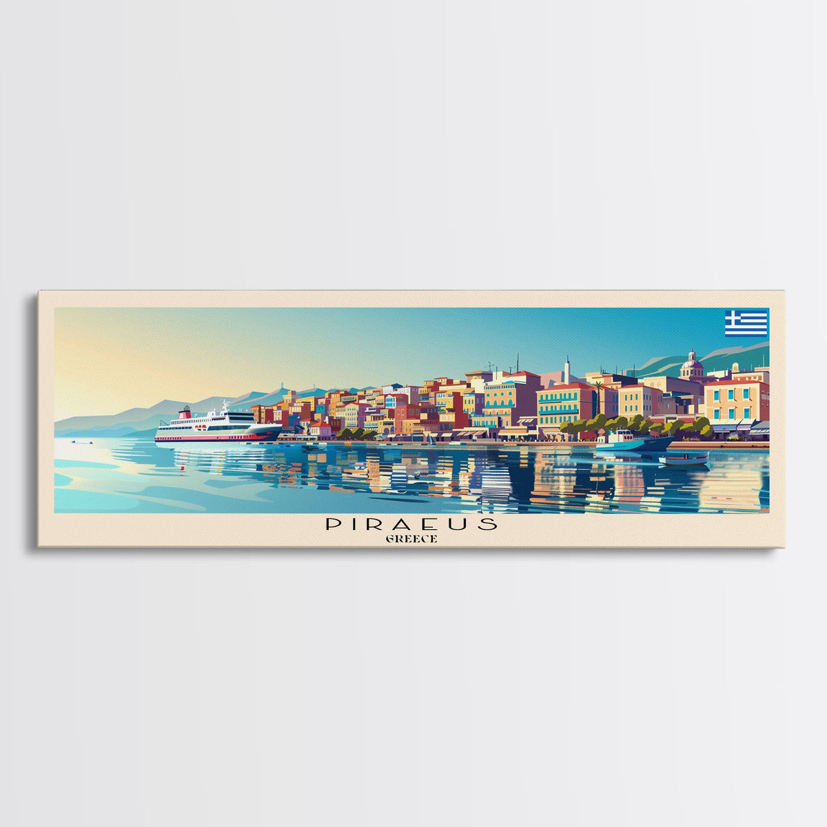 Piraeus Greece Travel Art, City Art, Framed Canvas Print or Metal Wall