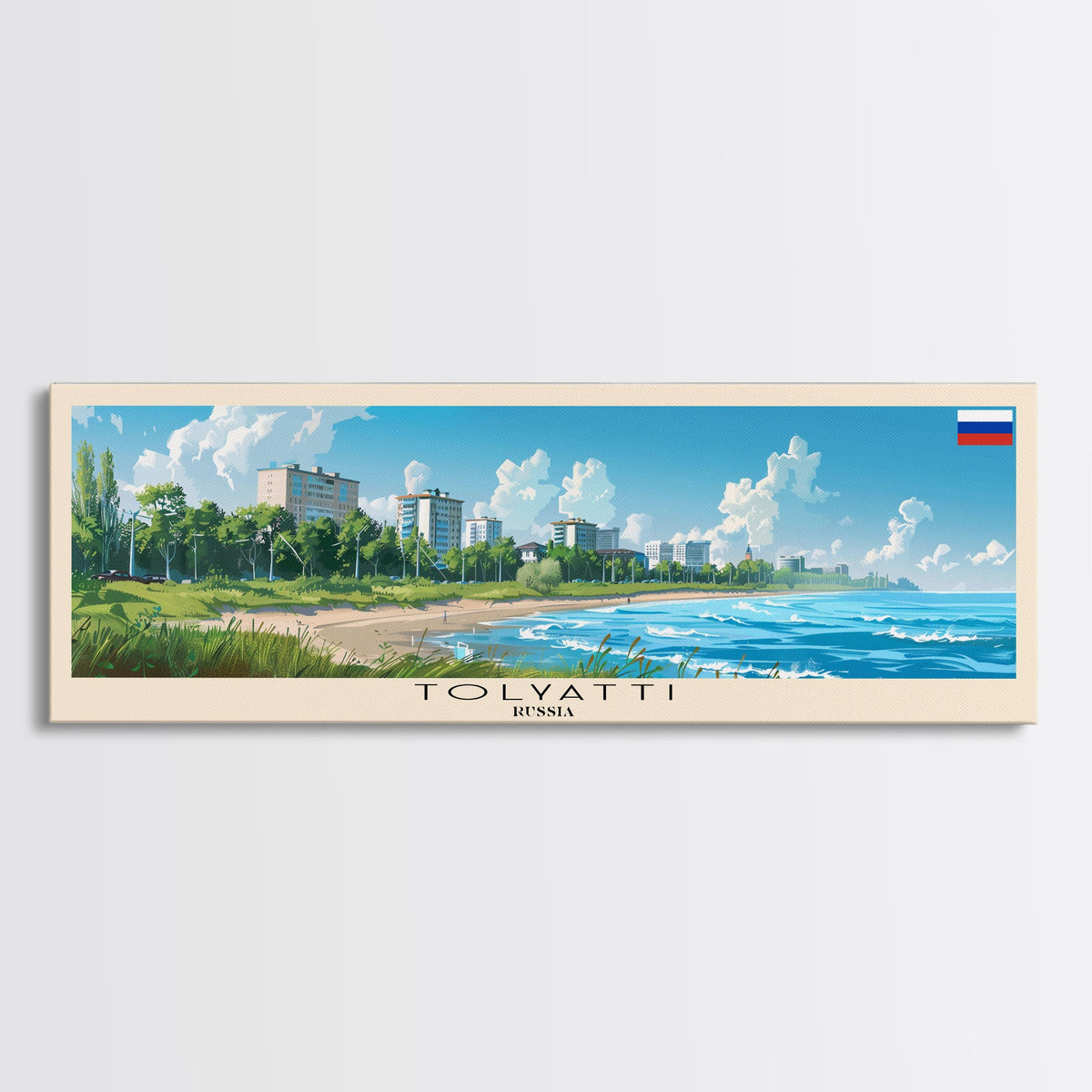 Tolyatti Russia Panoramic Travel Poster, Framed Canvas Print or Metal