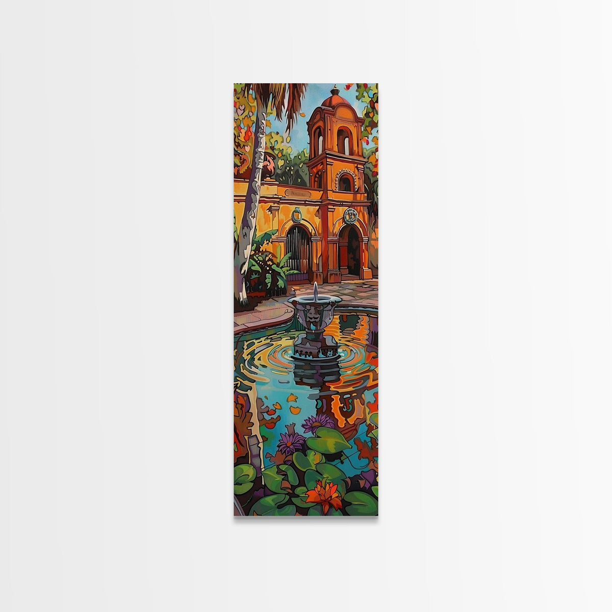 Mexican Inspired Canvas Wall Art Framed, Spanish Architecture Art Prin