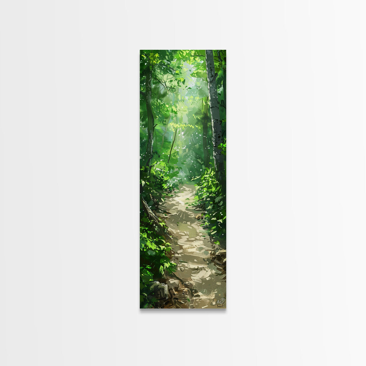 Lush Forest Pathway Art - Framed Canvas Print, Farmhouse Art, Boho Art