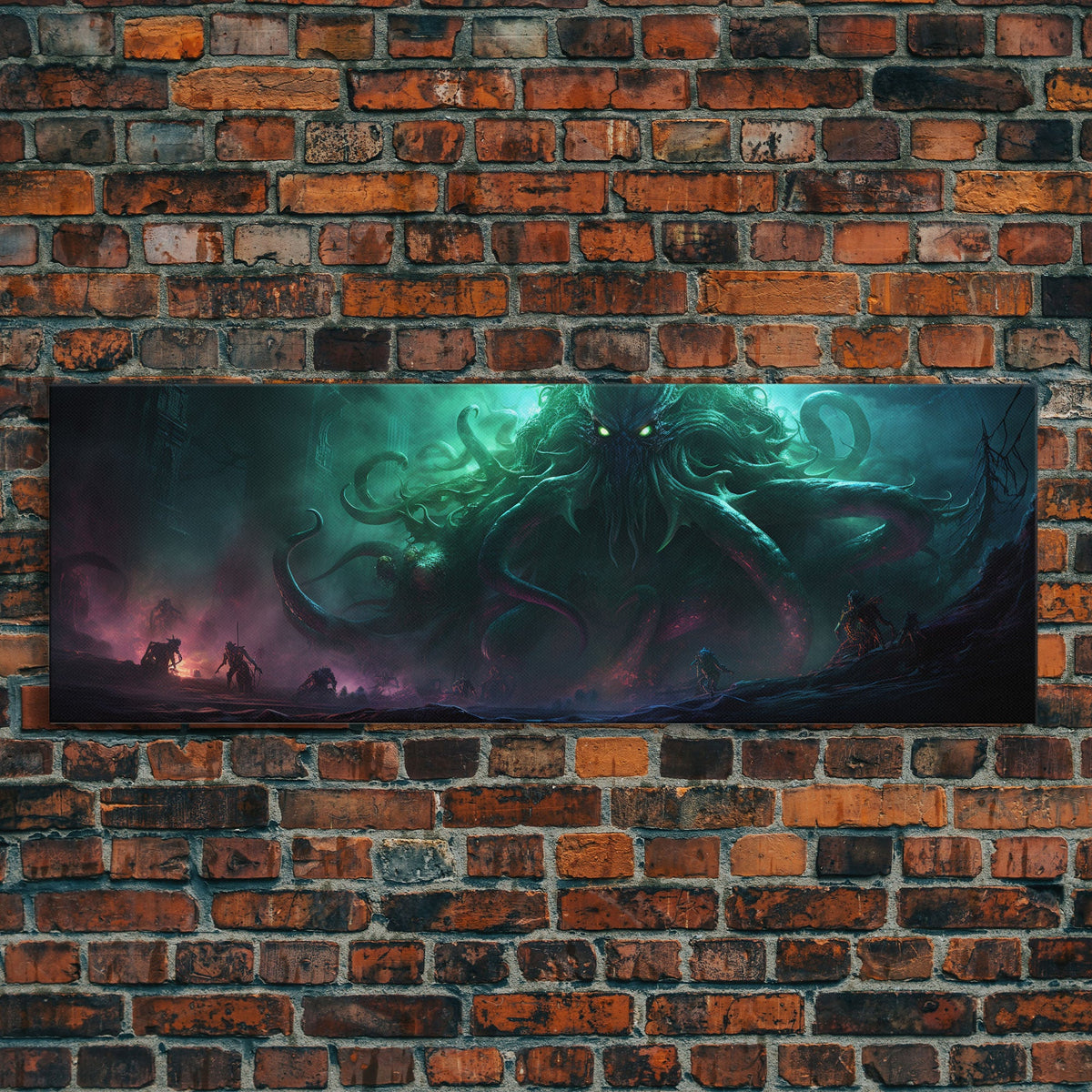 Rise Of Cthulhu Framed Canvas Print, Panoramic Call of Cthulhu H.P. Lo