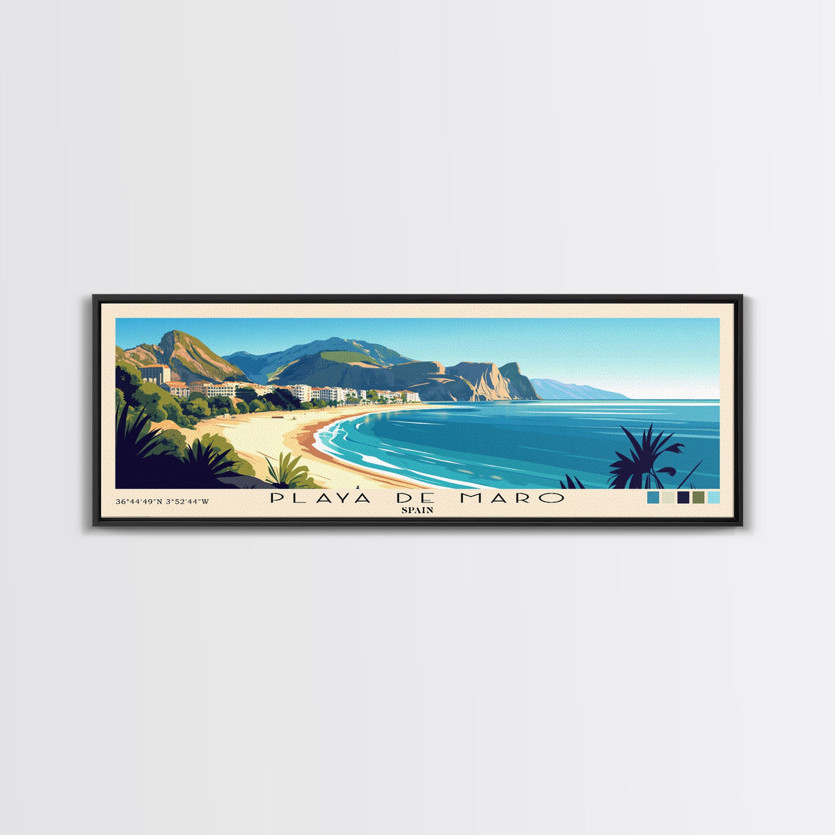Playa de Maro, Spain Panoramic Print, Vacation Gift, Spain Wall Art, B