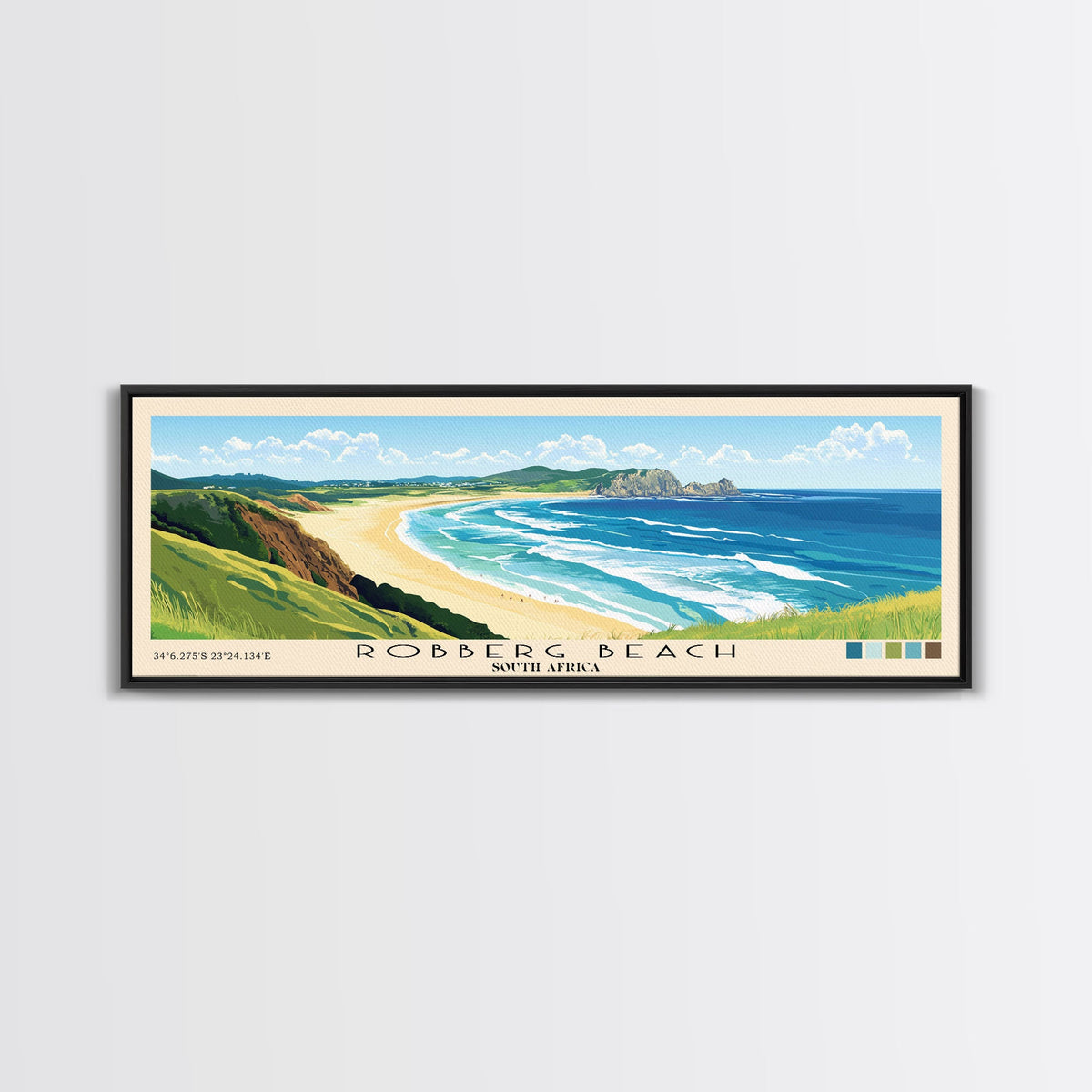 Robberg Beach, South Africa Panoramic Beach Print, Vacation Gift, Sout