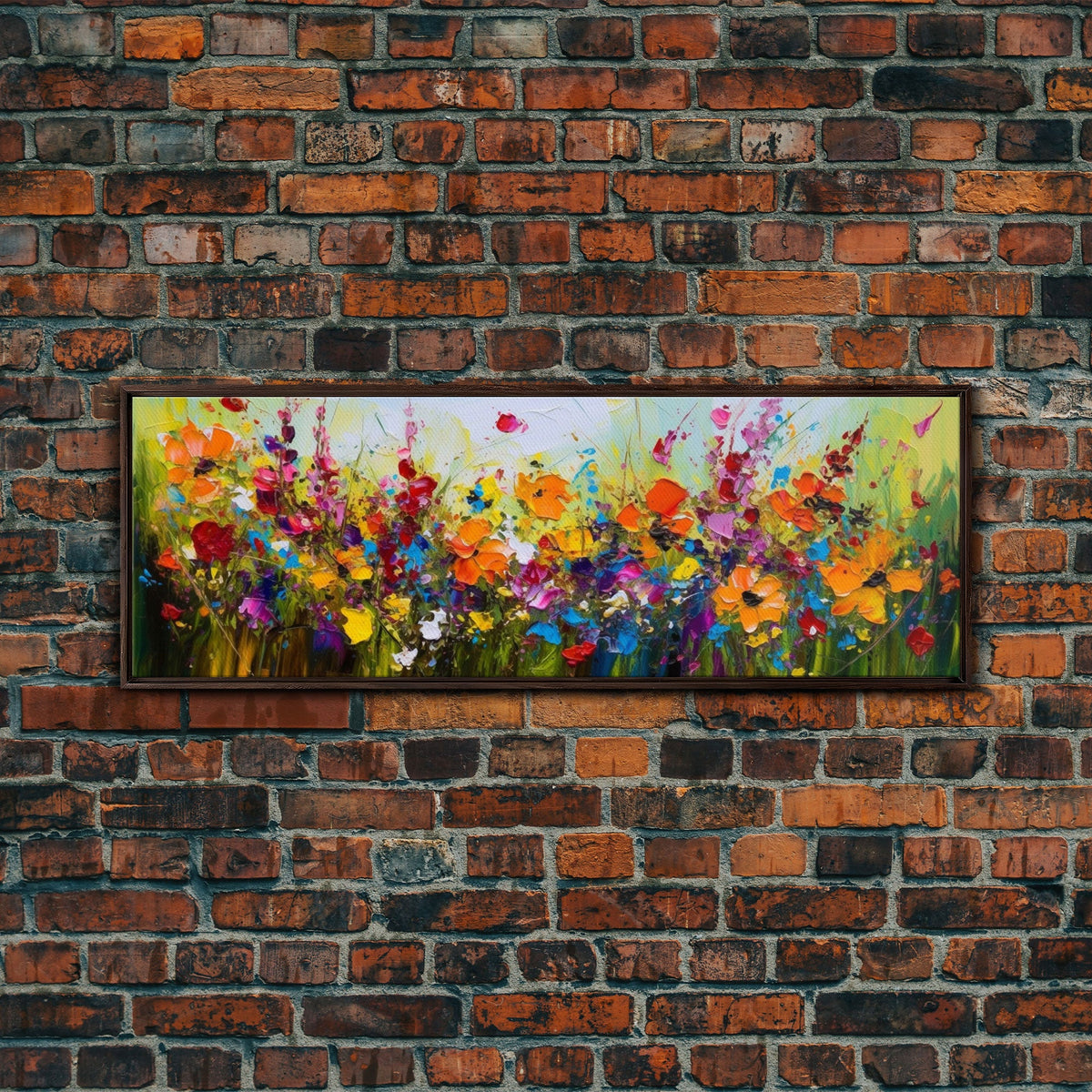 Panoramic Wildflowers Canvas Print, Beautiful Ultra-Wide Wall Art, Ori
