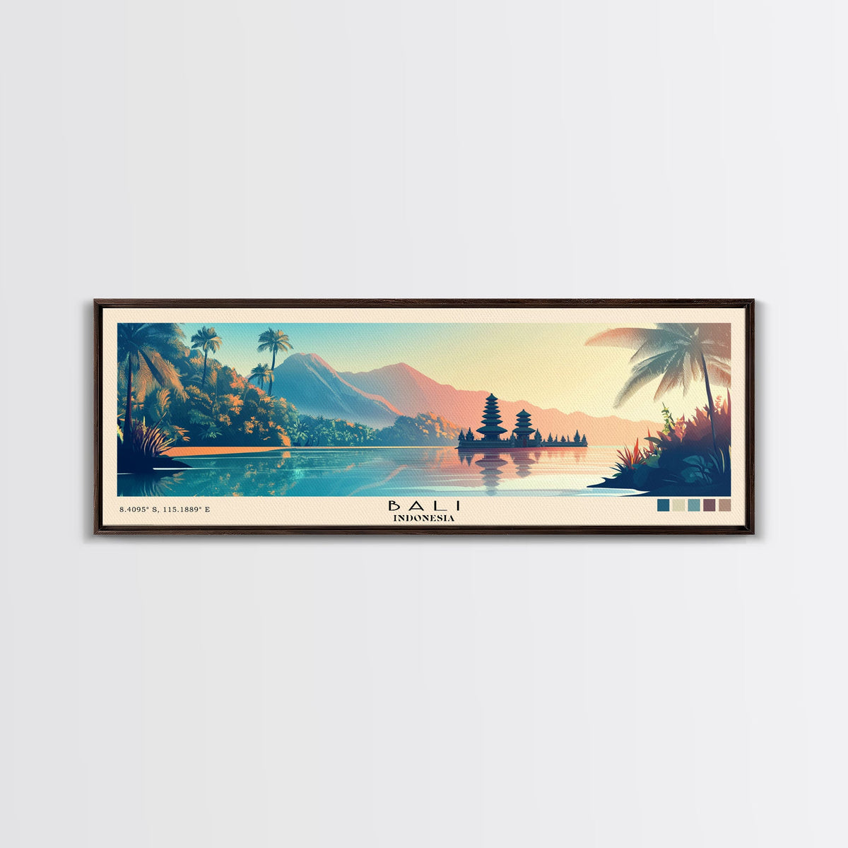 Bali, Indonesia Panoramic Print, Vacation Gift, Indonesia Wall Art, Be