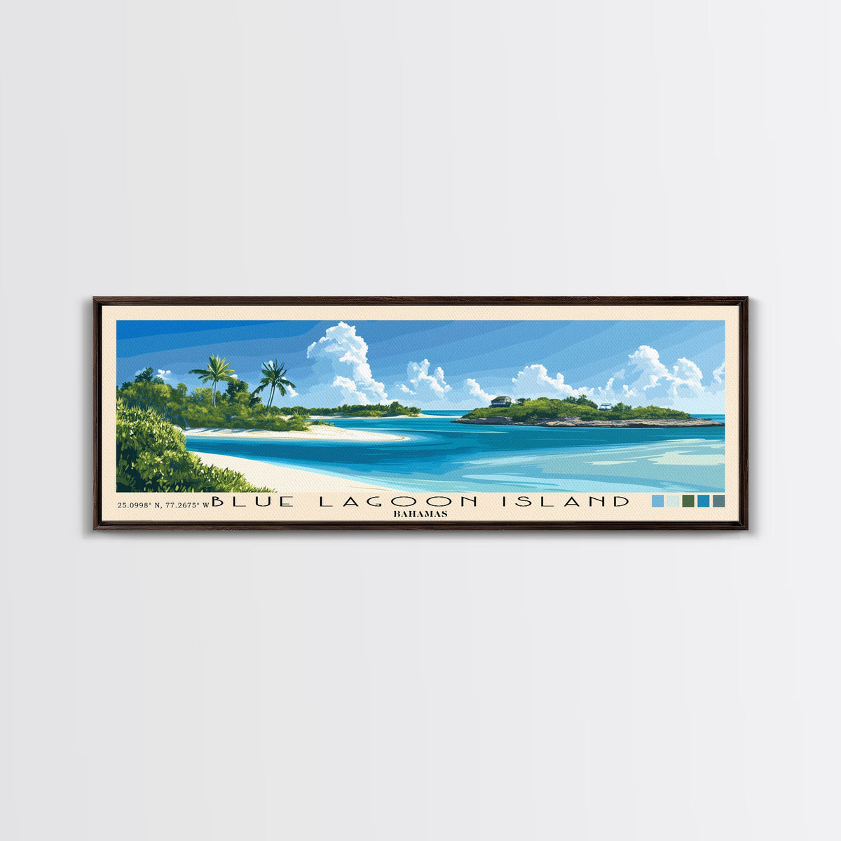 Blue Lagoon Island, Bahamas Panoramic Print, Vacation Gift, Bahamas Wa