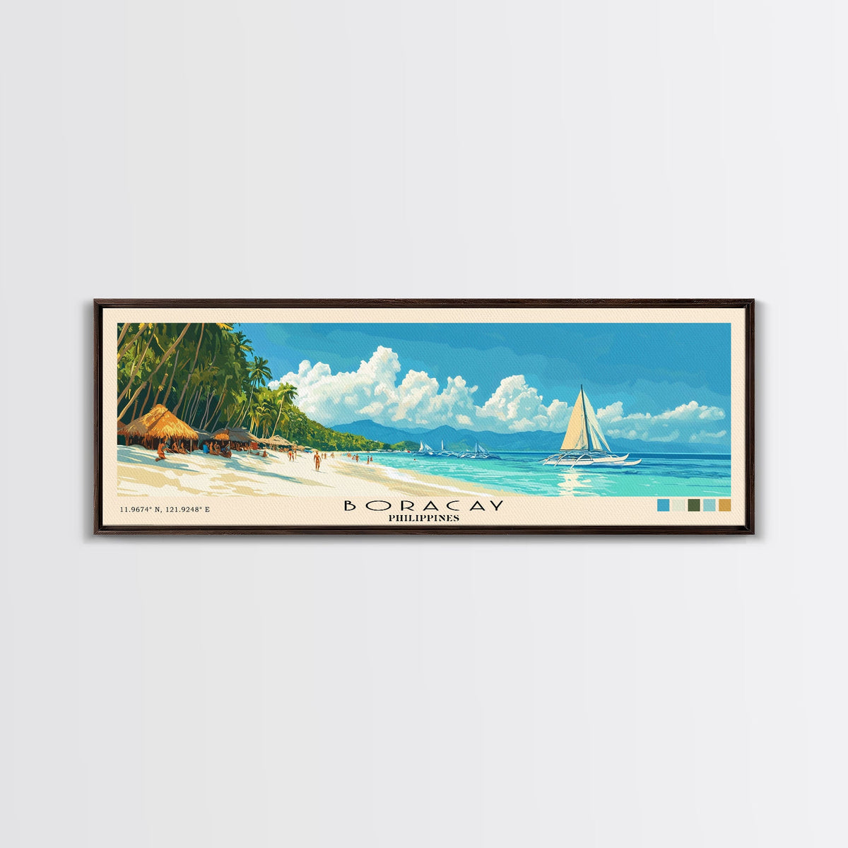 Boracay, Philippines Panoramic Print, Vacation Gift, Philippines Wall