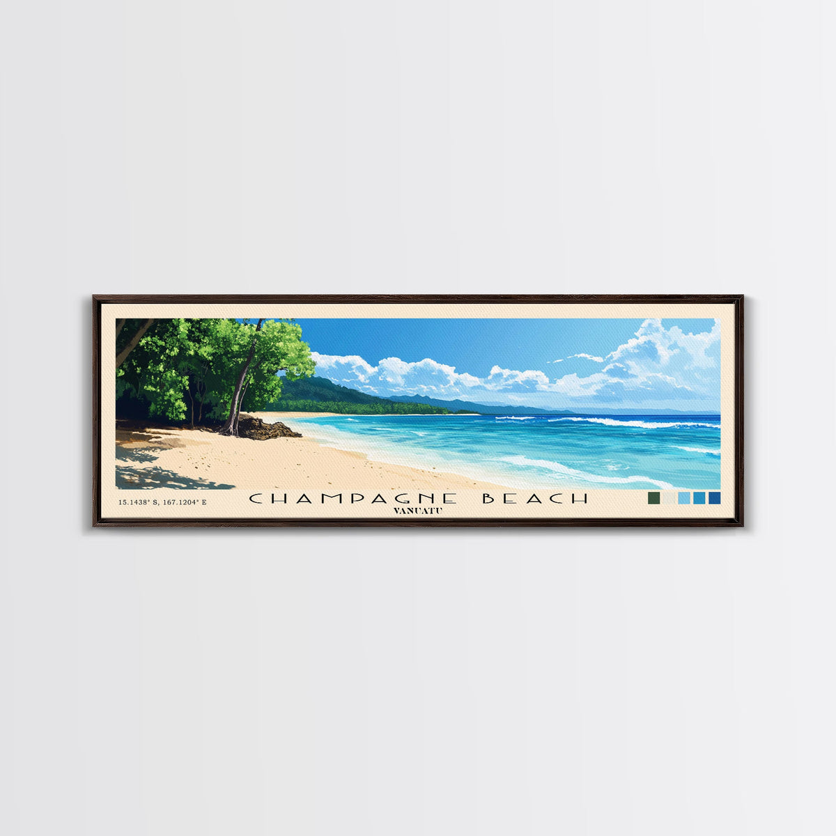Champagne Beach, Vanuatu Panoramic Beach Print, Vacation Gift, Vanuatu