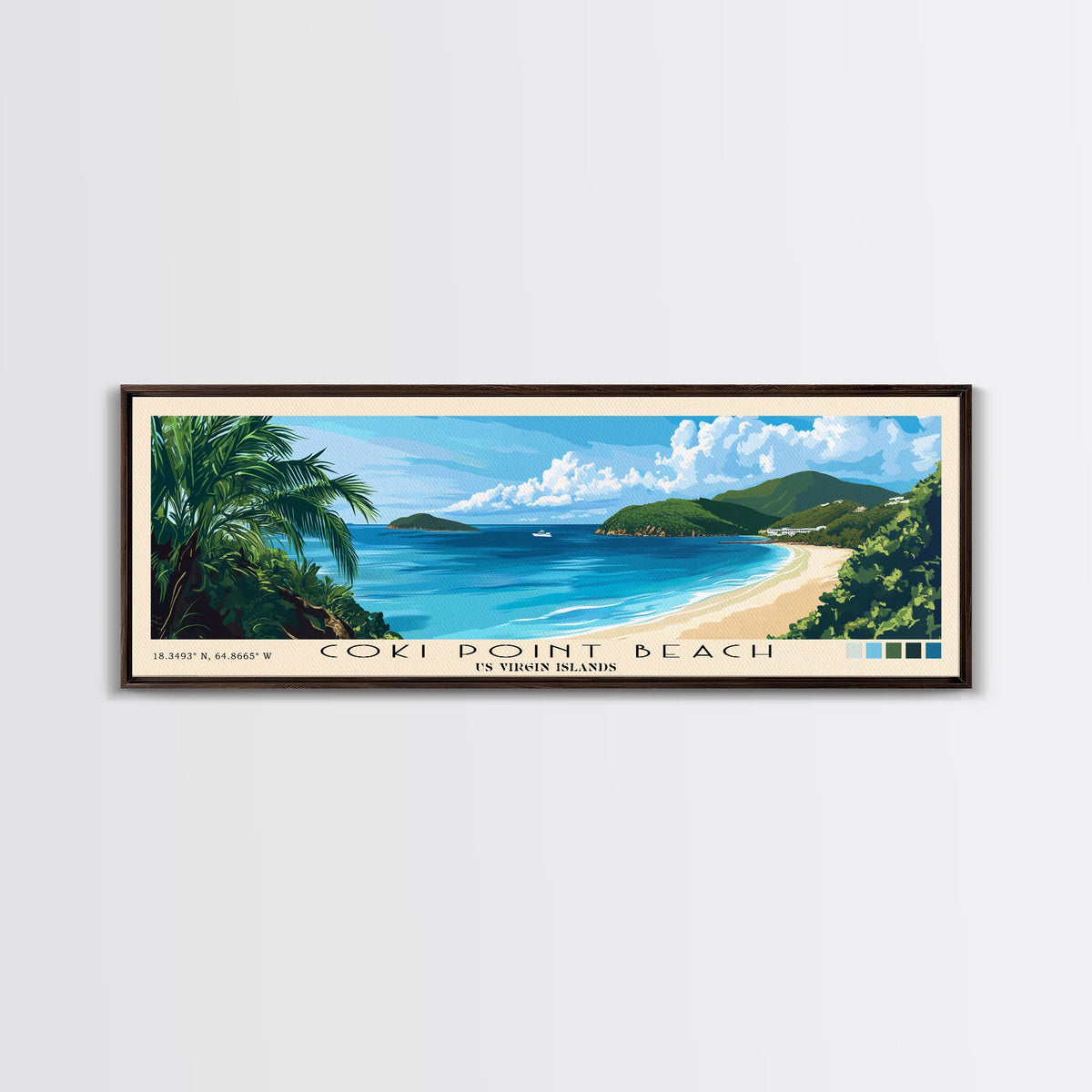 Coki Point Beach, US Virgin islands Panoramic Print, Vacation Gift, US