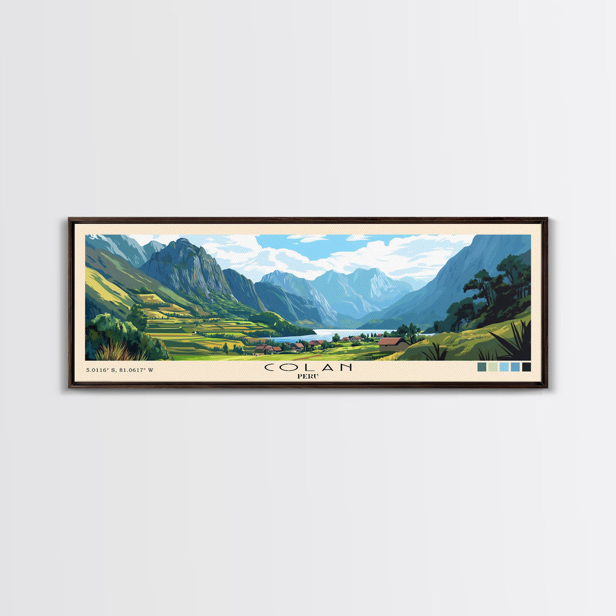 Colan, Peru Panoramic Beach Print, Vacation Gift, Peru Wall Art, Frame
