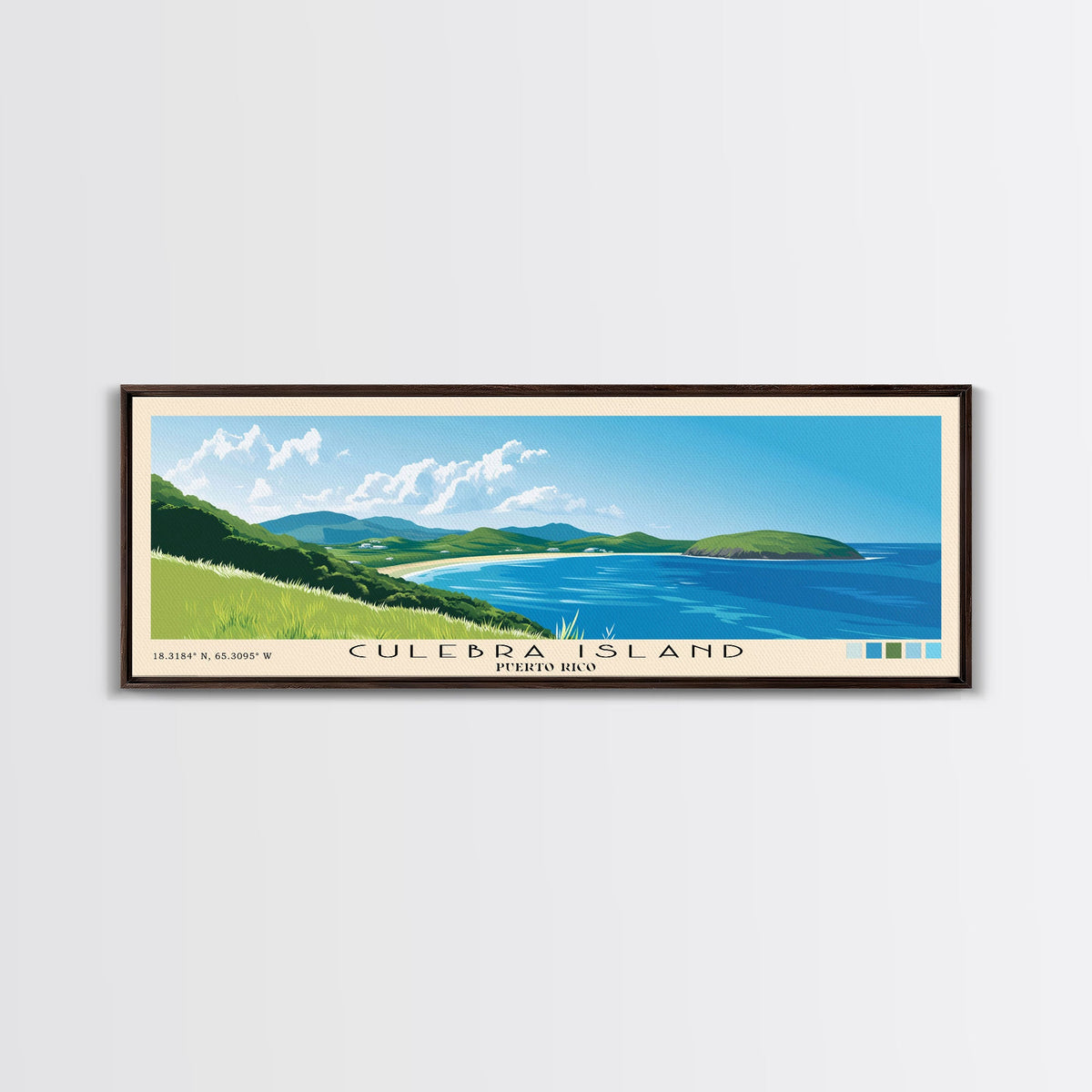 Culebra Island, Puerto Rico Panoramic Print, Vacation Gift, Puerto Ric