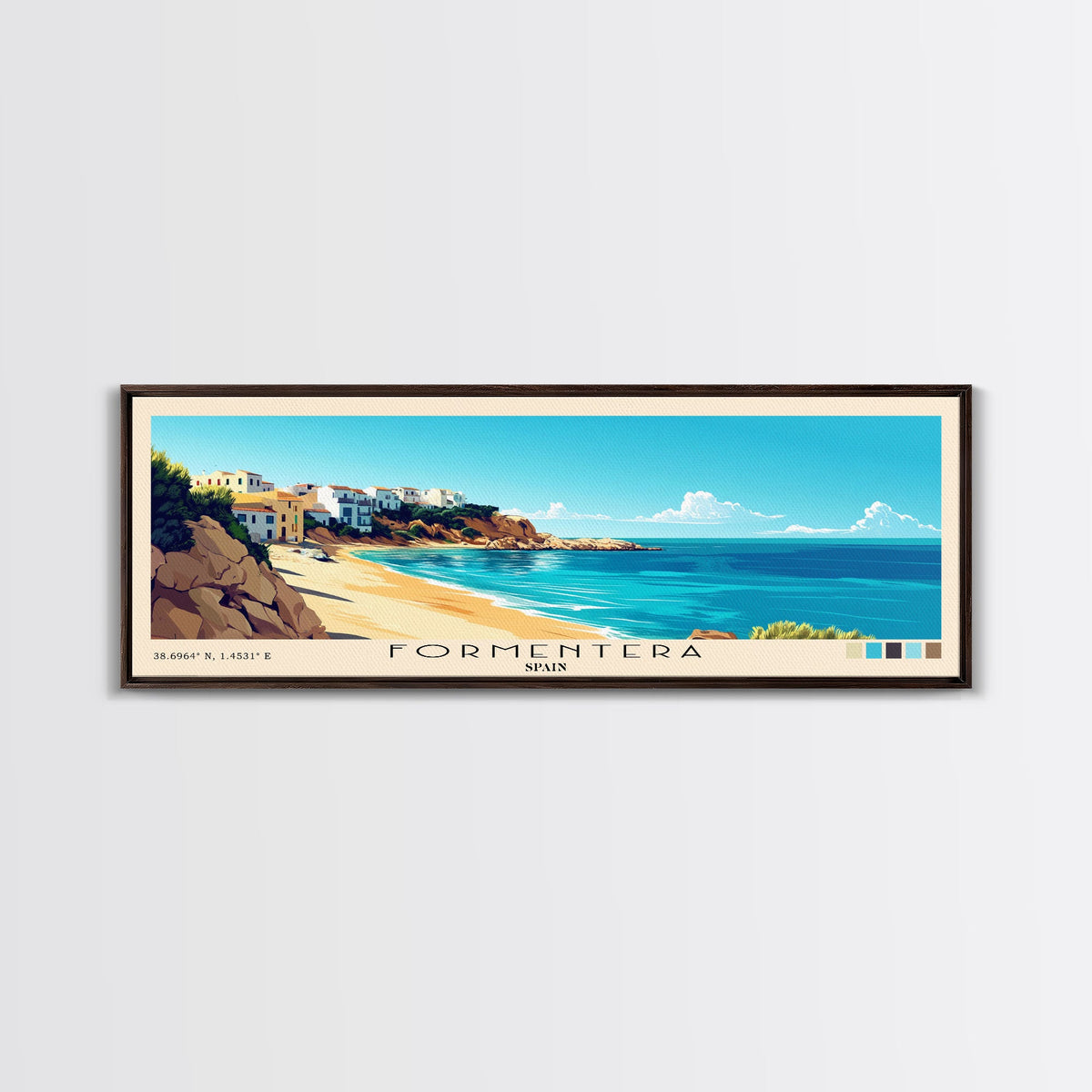 Formentera, Spain Panoramic Beach Print, Vacation Gift, Spain Wall Art