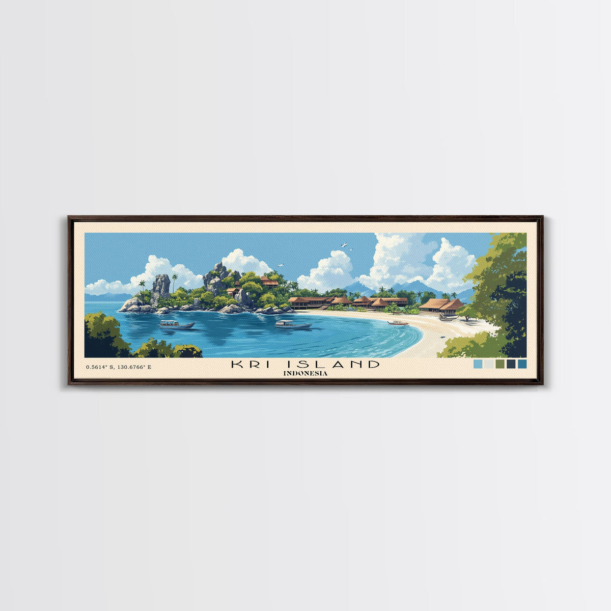 Kri Island, Indonesia Panoramic Print, Vacation Gift, Indonesia Wall A