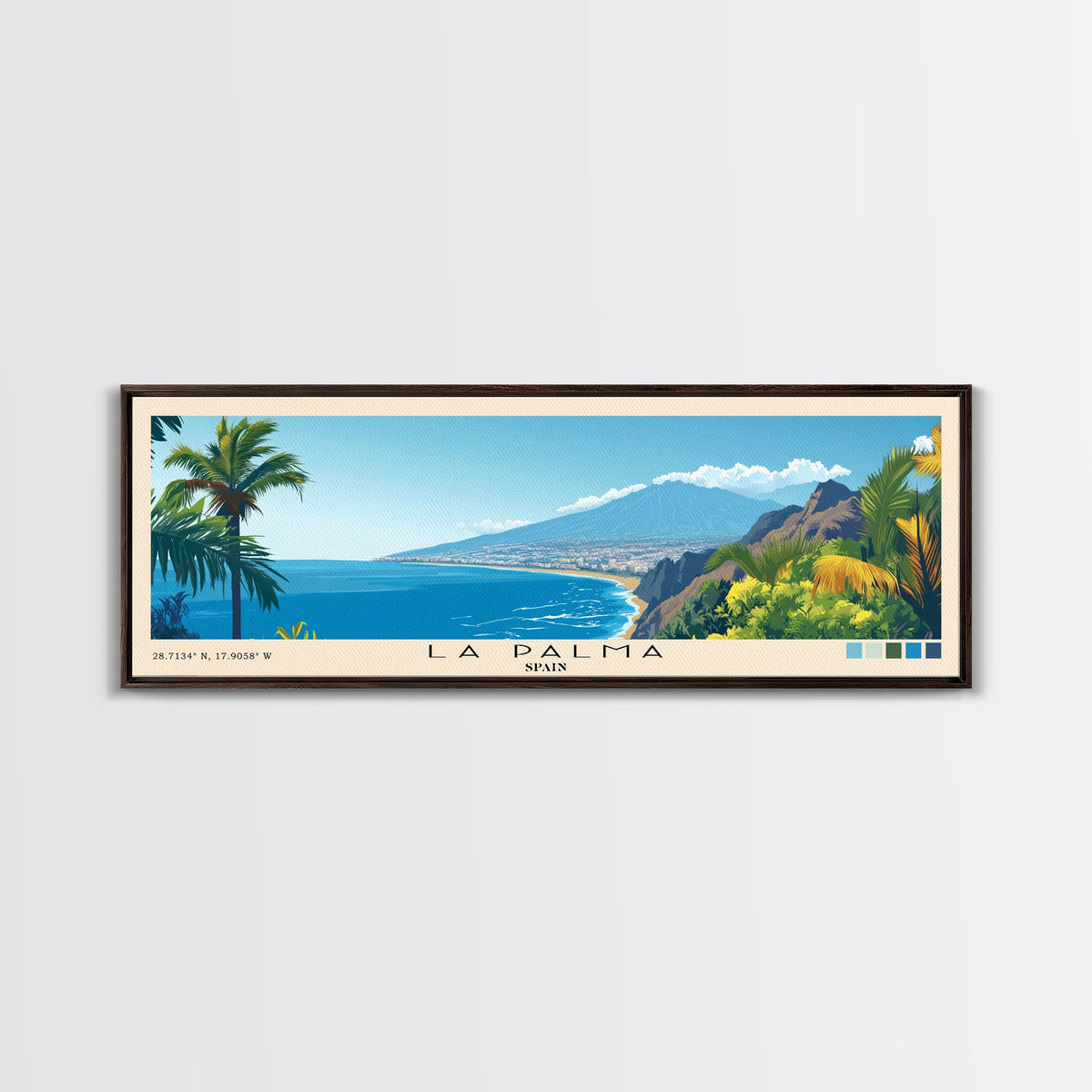 La Palma, Spain Panoramic Beach Print, Vacation Gift, Spain Wall Art,