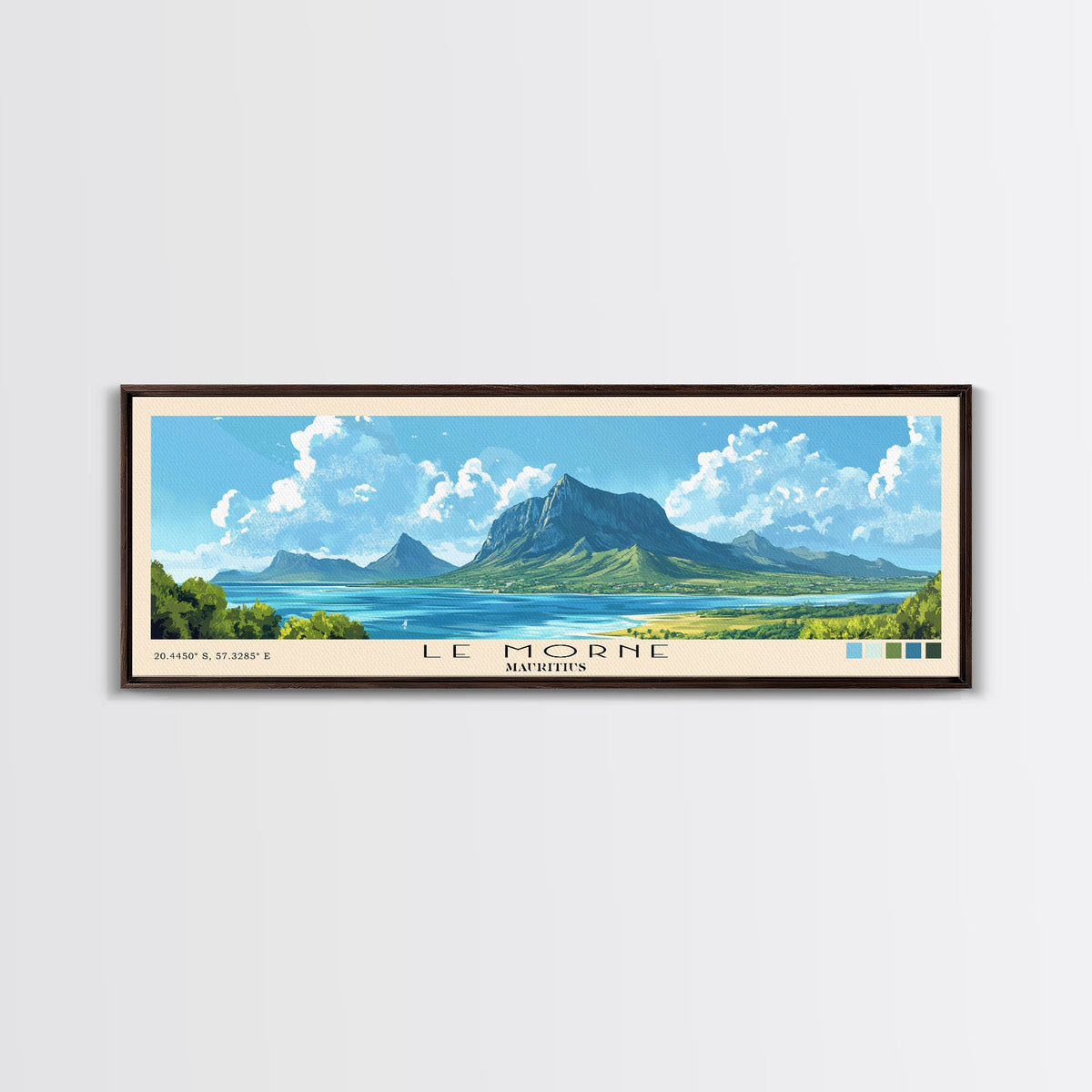 Le Morne, Mauritius Panoramic Print, Vacation Gift, Mauritius Wall Art