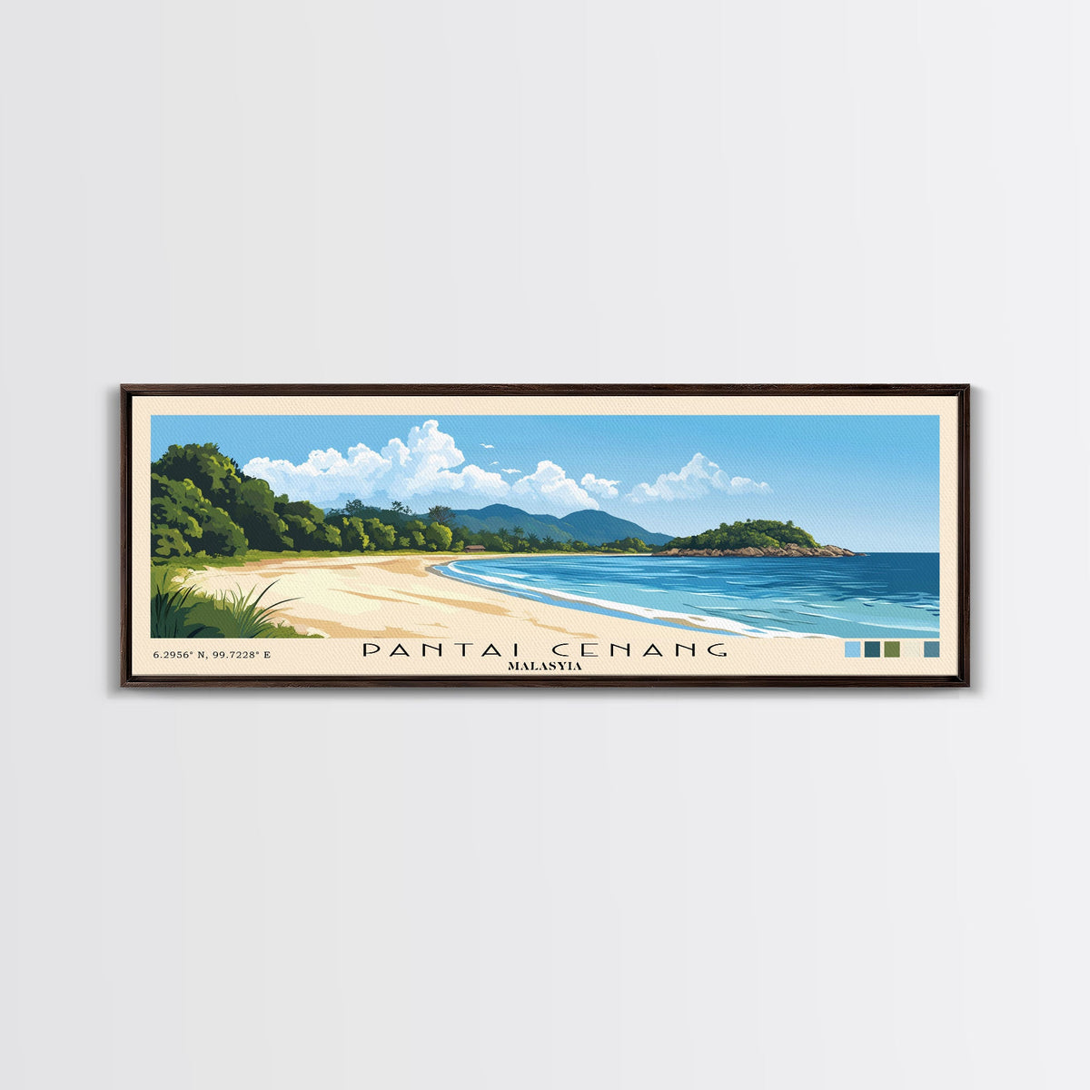 Pantai Cenang, Malasyia Panoramic Print, Vacation Gift, Malasyia Wall