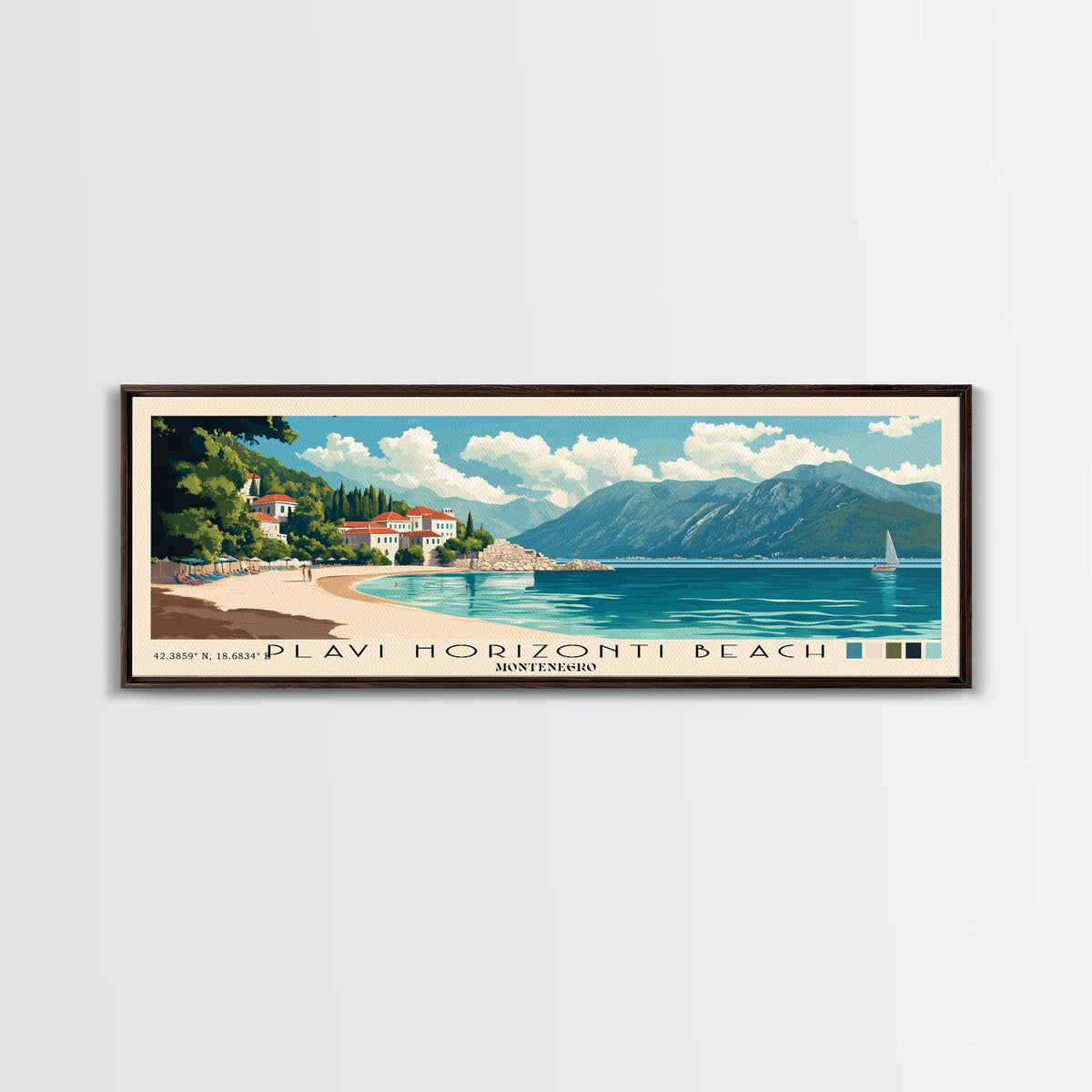 Plavi Horizonti Beach, Montenegro Panoramic Print, Vacation Gift, Mont