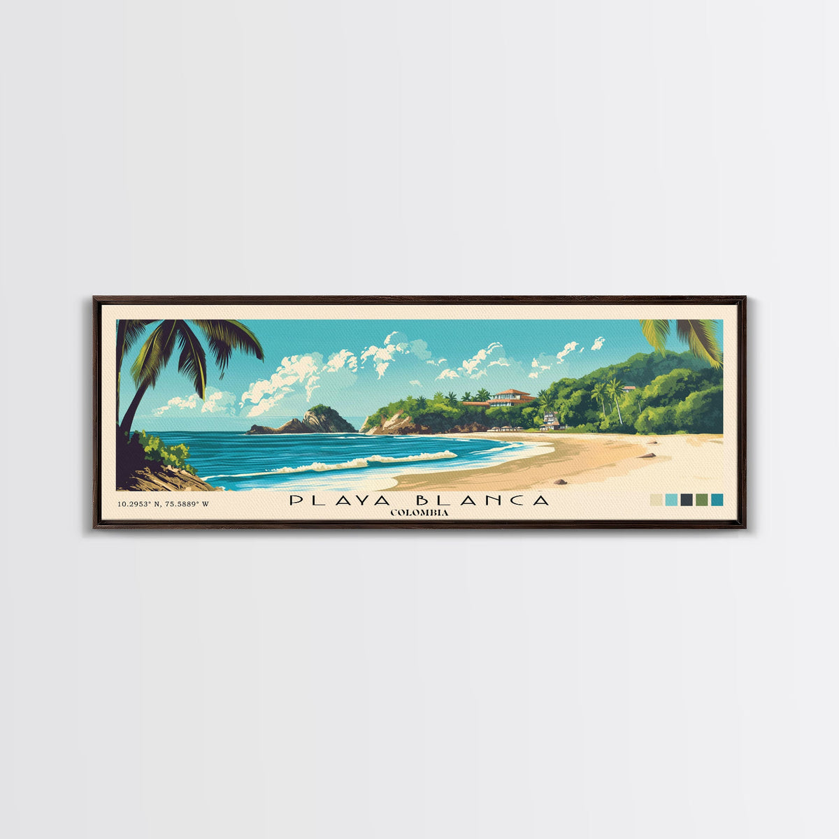 Playa Blanca, Colombia Panoramic Beach Print, Vacation Gift, Colombia