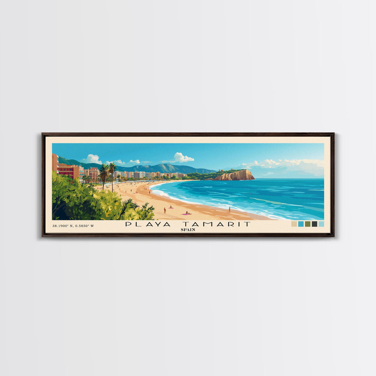 Playa Tamarit, Spain Panoramic Print, Vacation Gift, Spain Wall Art, B