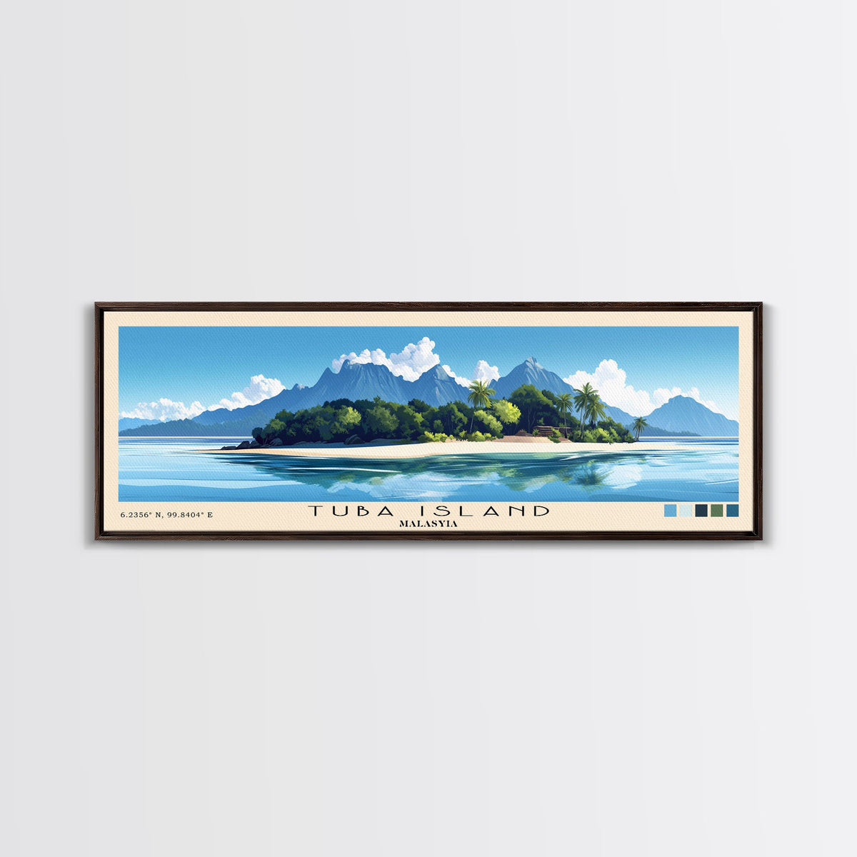 Tuba Island, Malasyia Panoramic Print, Vacation Gift, Malasyia Wall Ar