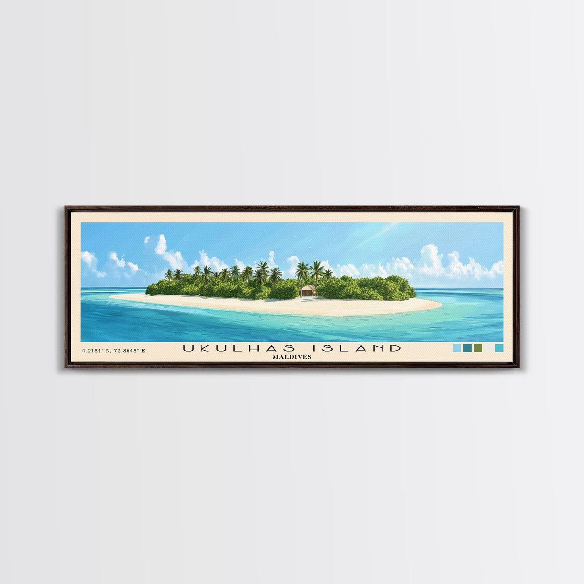 Ukulhas Island, Maldives Panoramic Print, Vacation Gift, Maldives Wall