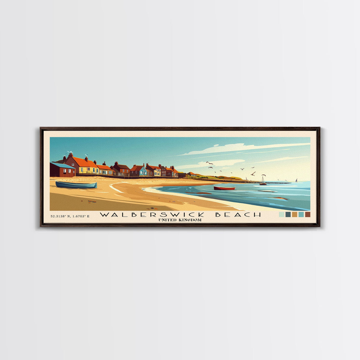 Walberswick Beach, United Kingdom Panoramic Print, Vacation Gift, Unit