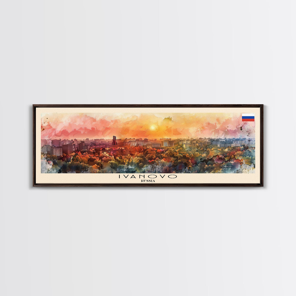 Ivanovo Russia Panoramic Travel Poster, Framed Canvas Print or Metal W