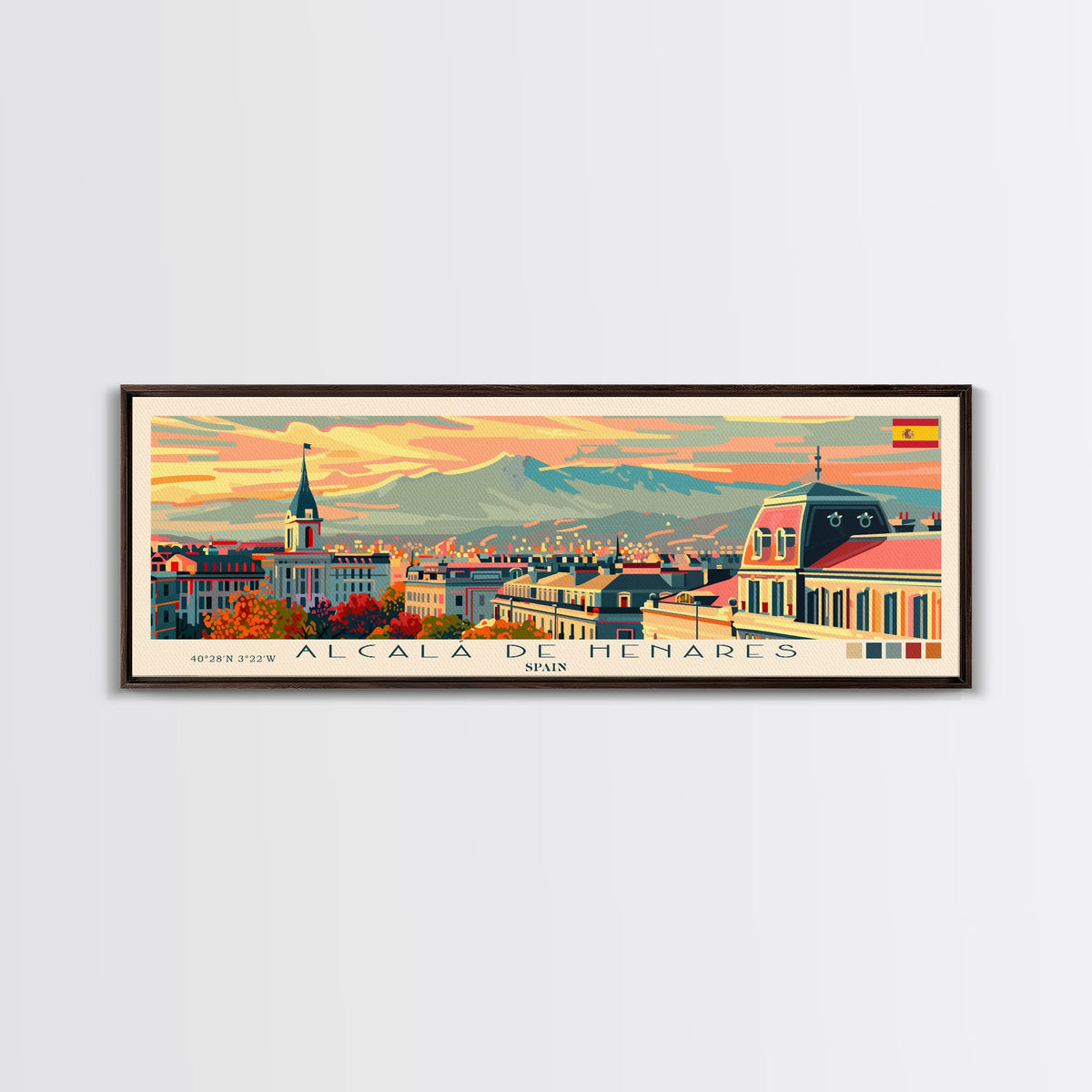 Alcalá Spain Travel Art, City Art, Framed Canvas Print or Metal Wall A