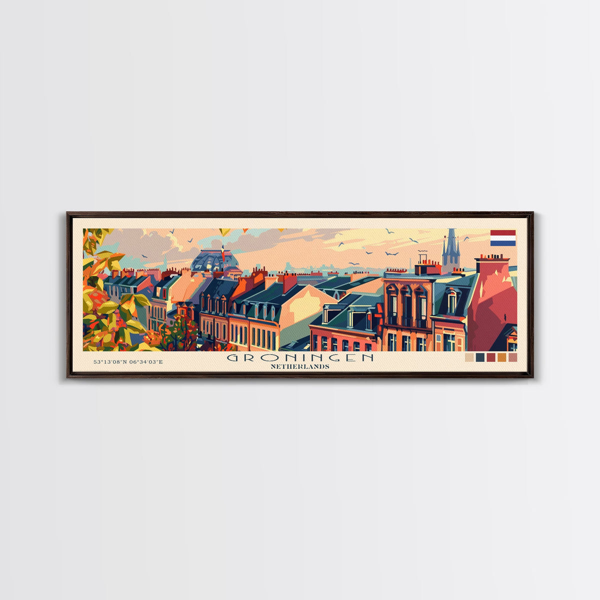 Groningen Netherlands Travel Art, City Art, Framed Canvas Print or Met