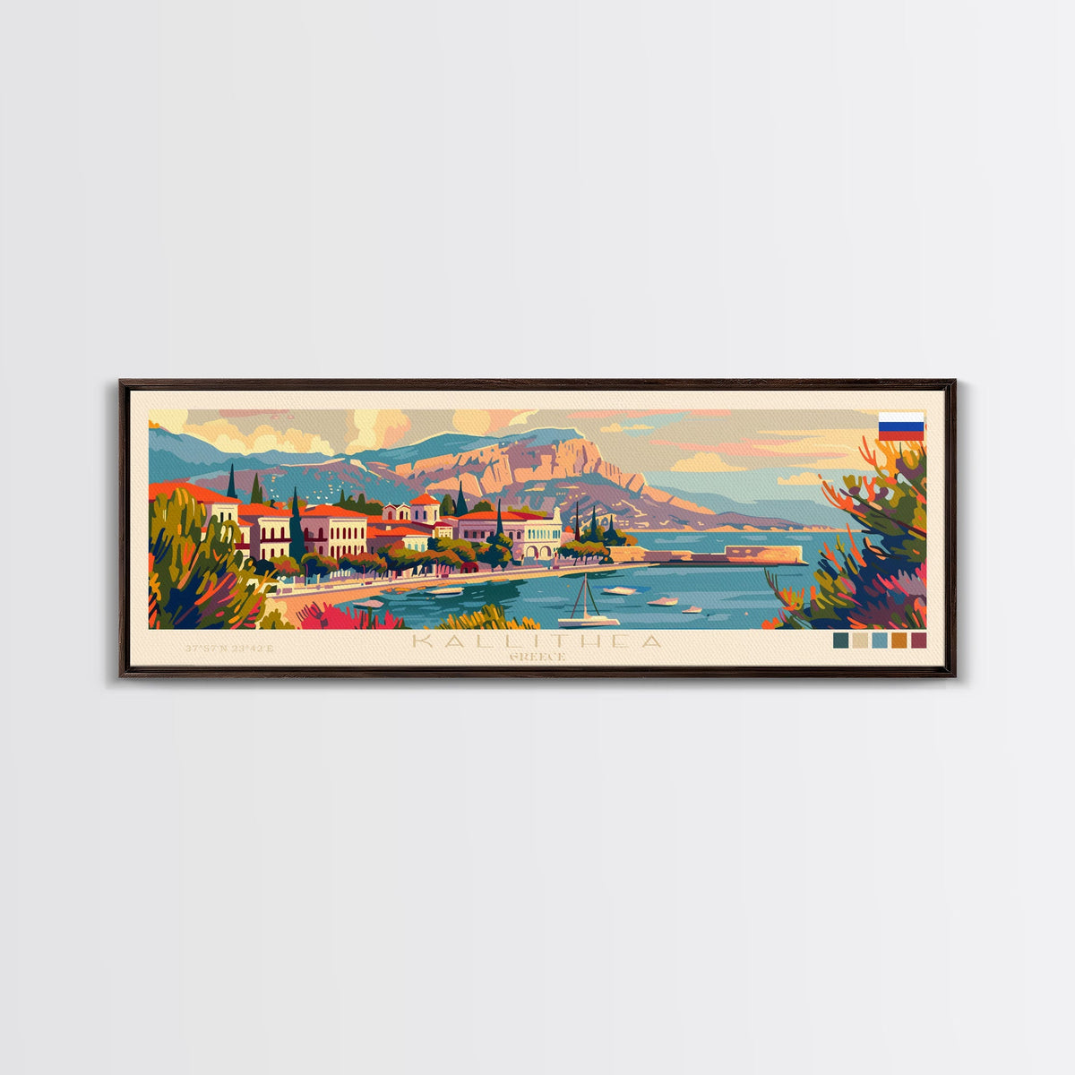 Kallithea Greece Travel Art, City Art, Framed Canvas Print or Metal Wa