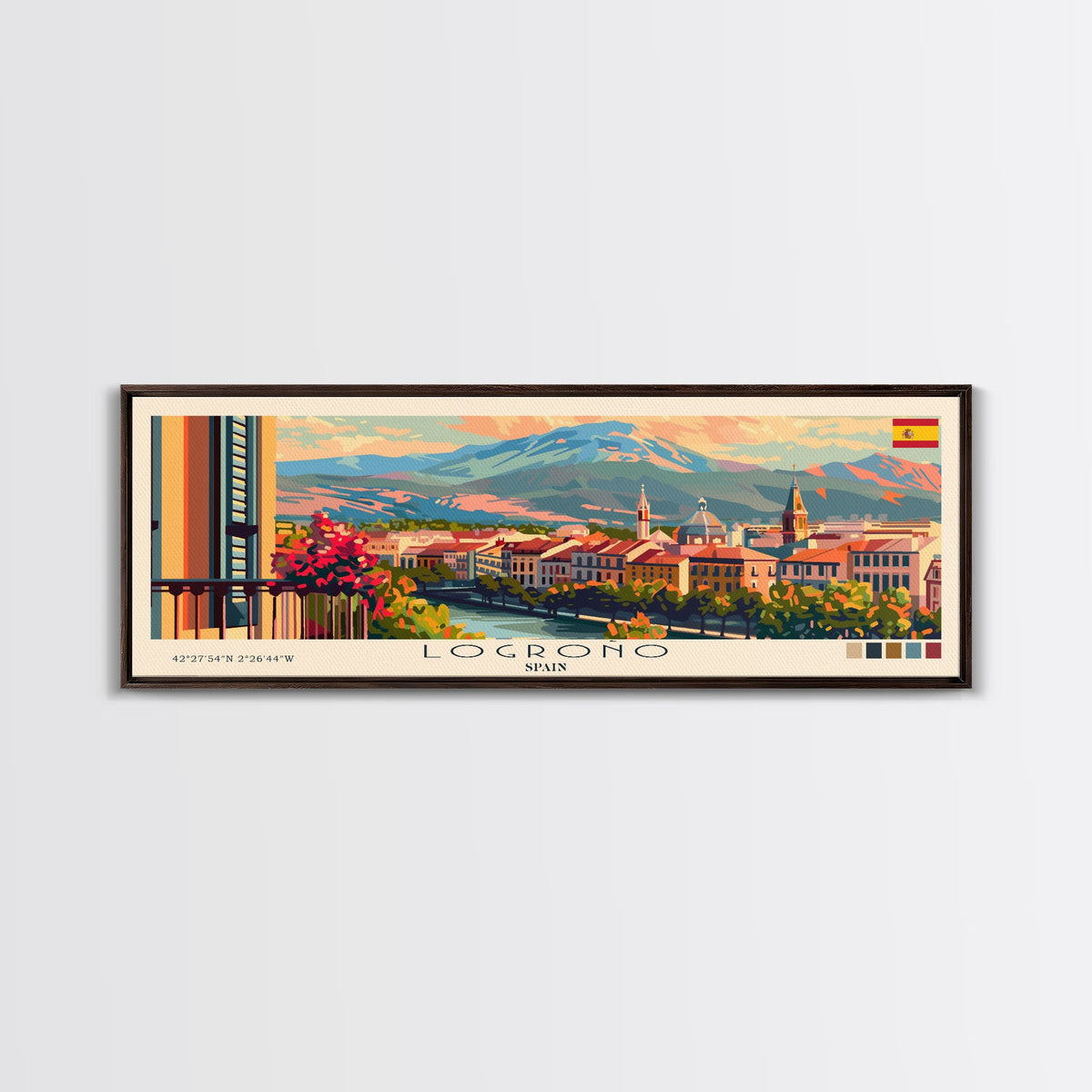 Logroño Spain Travel Art, City Art, Framed Canvas Print or Metal Wall