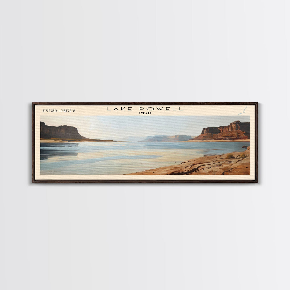 Lake Powell Utah Framed Canvas Print, Lake House Decor, Panoramic Wall