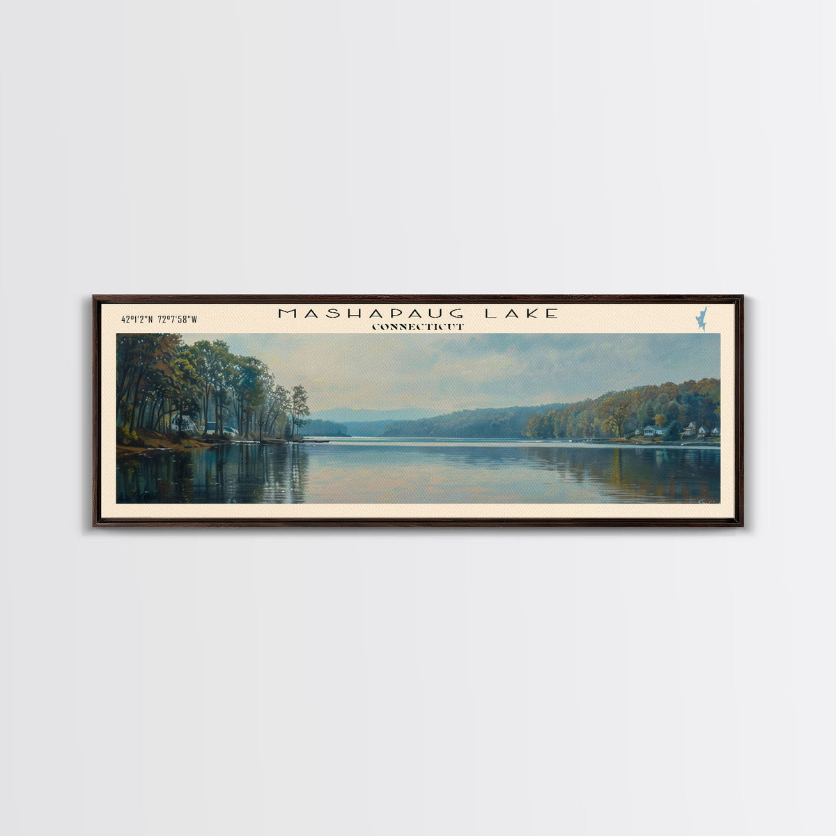 Montreal Lake Framed Canvas Print, Lake House Decor, Panoramic Wall Ar