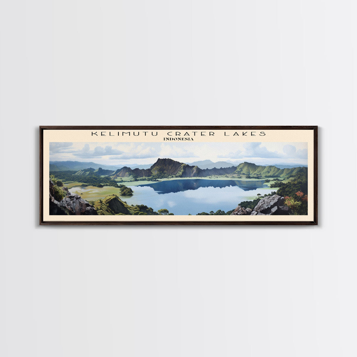 Kelimutu Crater Lakes Wall Art Travel Poster Print, Gift For Travel Lo