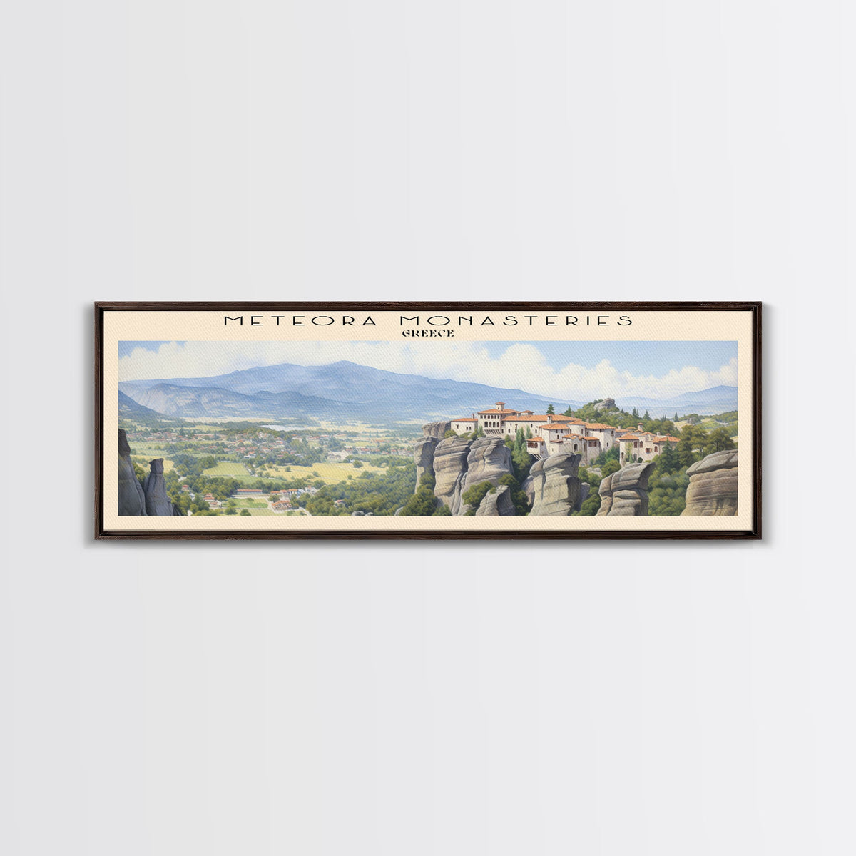 Meteora Monasteries Wall Art Travel Poster Print, Gift For Travel Love