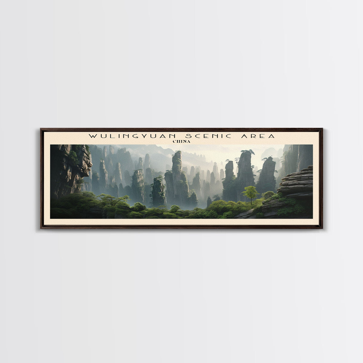 Wulingyuan Scenic Area Travel Poster Print, Framed Canvas Wall Art, Me