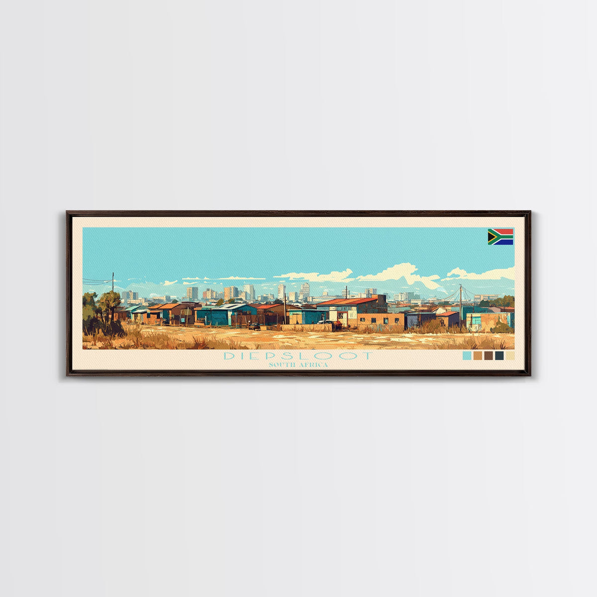 Diepsloot, South Africa Panoramic Travel Poster Canvas Print, Diepsloo