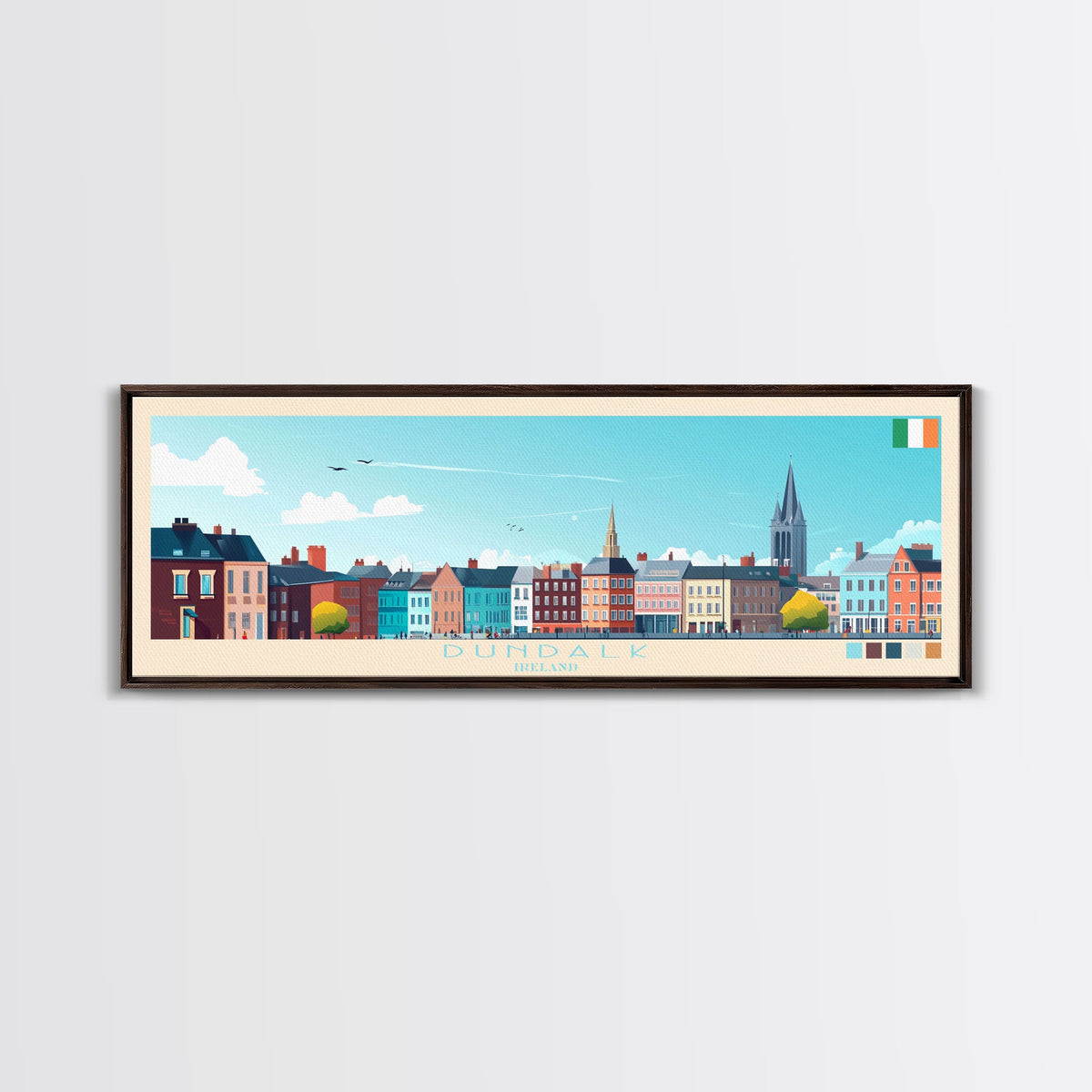 Dundalk, Ireland Travel Poster Panoramic Canvas Print, Dundalk, Irelan