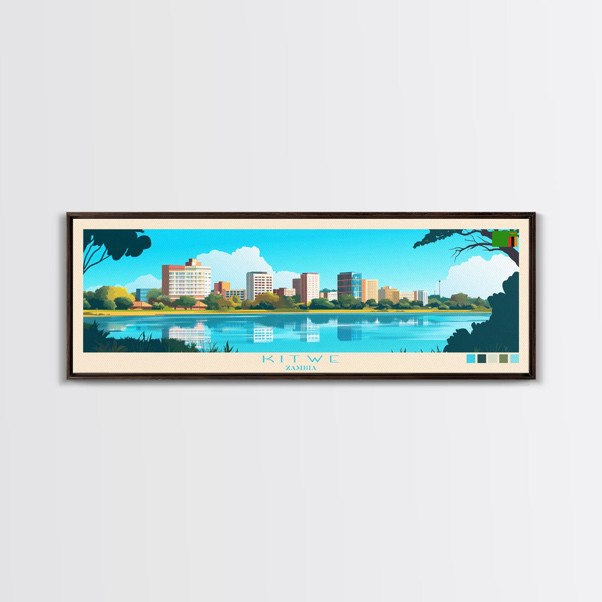 Kitwe, Zambia Panoramic Travel Poster Canvas Print, Kitwe, Zambia Pain