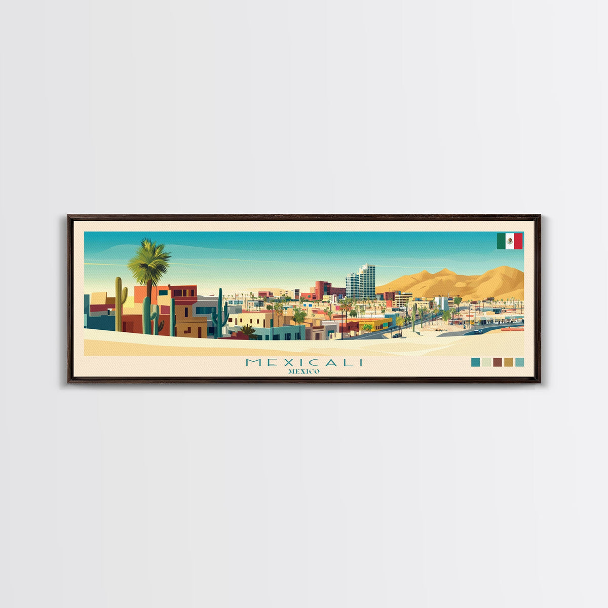 Mexicali, Mexico Panoramic Travel Poster Canvas Print, Mexicali, Mexic