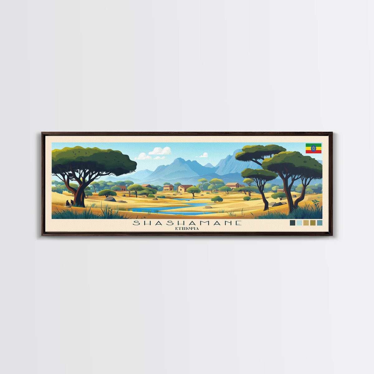 Shashamane, Ethiopia Travel Poster Panoramic Canvas Print, Shashamane,