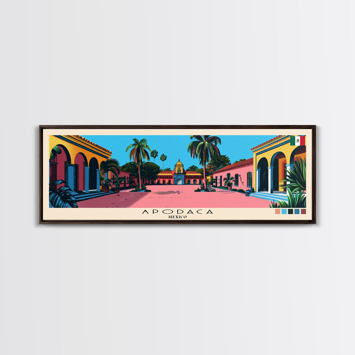 Apodaca, Mexico Panoramic Canvas Print, Apodaca, Mexico Painting, Mexi