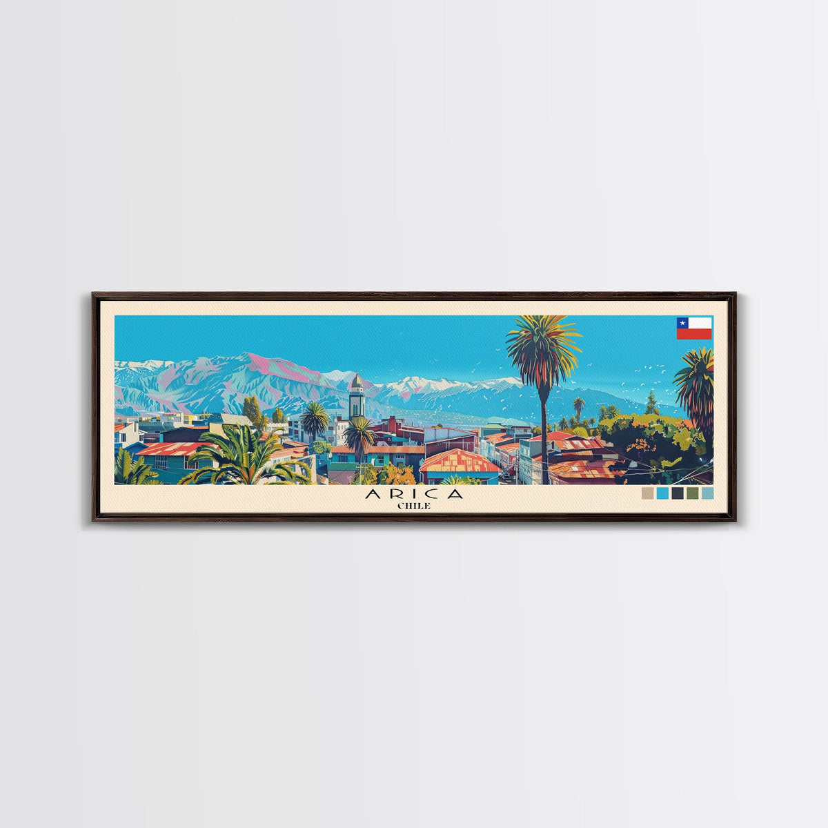 Arica, Chile Panoramic Canvas Print, Arica, Chile Painting, Chile Art,