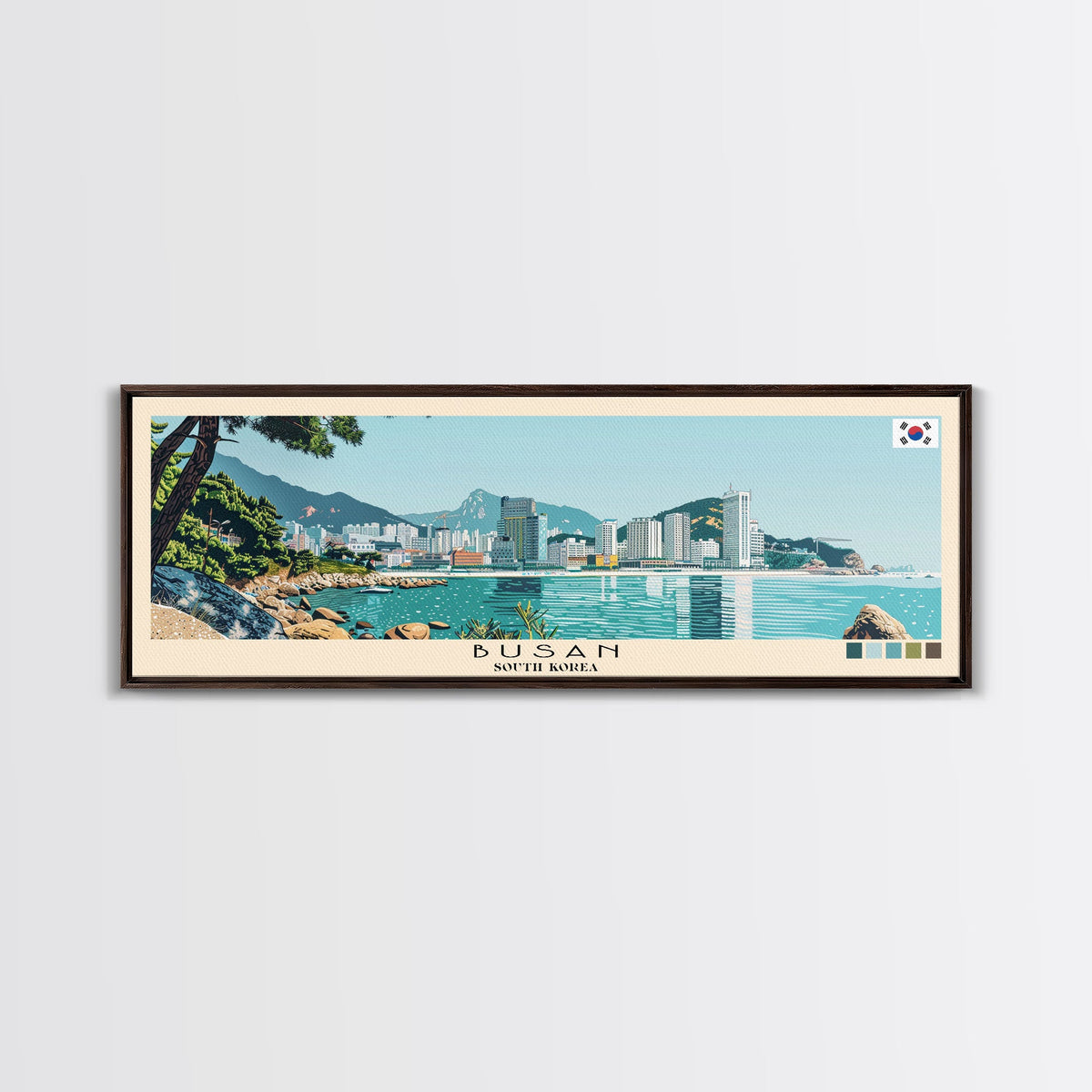 Busan, South Korea Panoramic Canvas Print, Busan, South Korea Painting