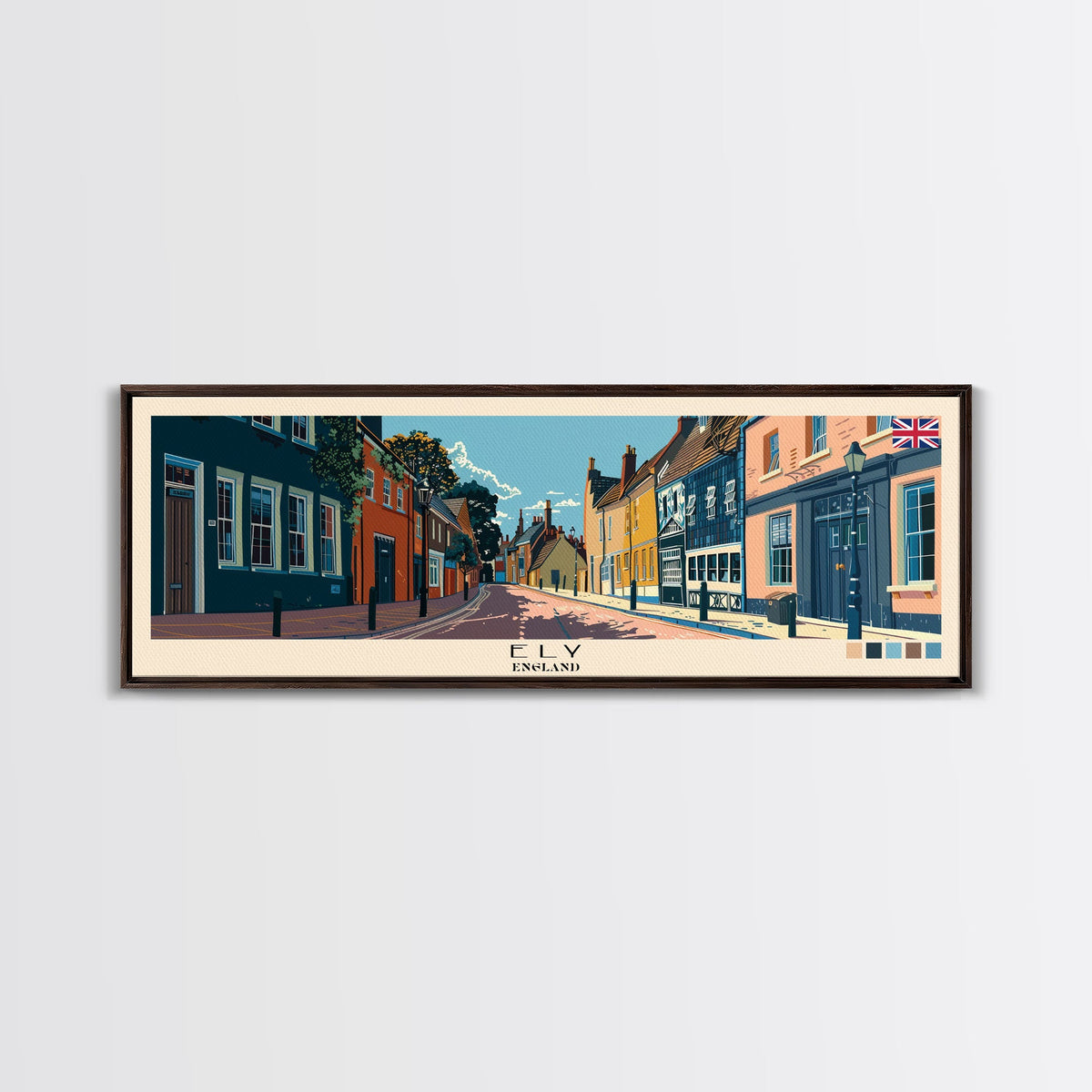 Ely, England Panoramic Canvas Print, Ely, England Painting, England Ar