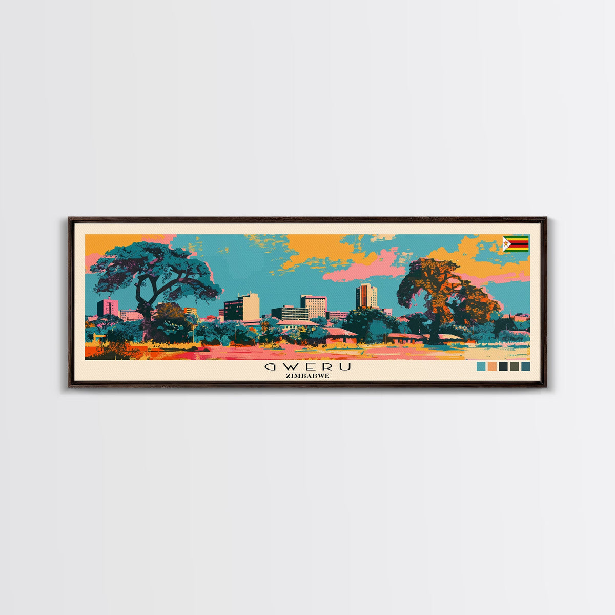 Gweru, Zimbabwe Panoramic Canvas Print, Gweru, Zimbabwe Painting, Zimb