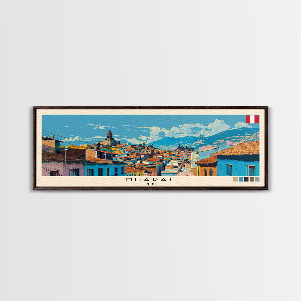 Huaral, Peru Panoramic Canvas Print, Huaral, Peru Painting, Peru Art,