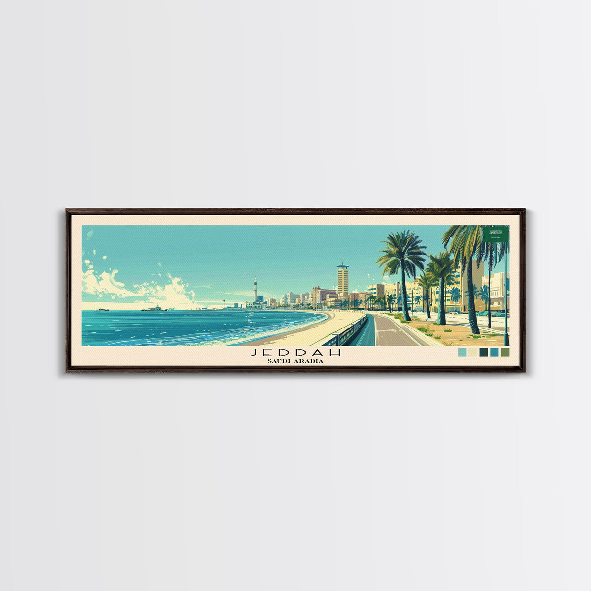 Jeddah, Saudi Arabia Panoramic Canvas Print, Jeddah, Saudi Arabia Pain