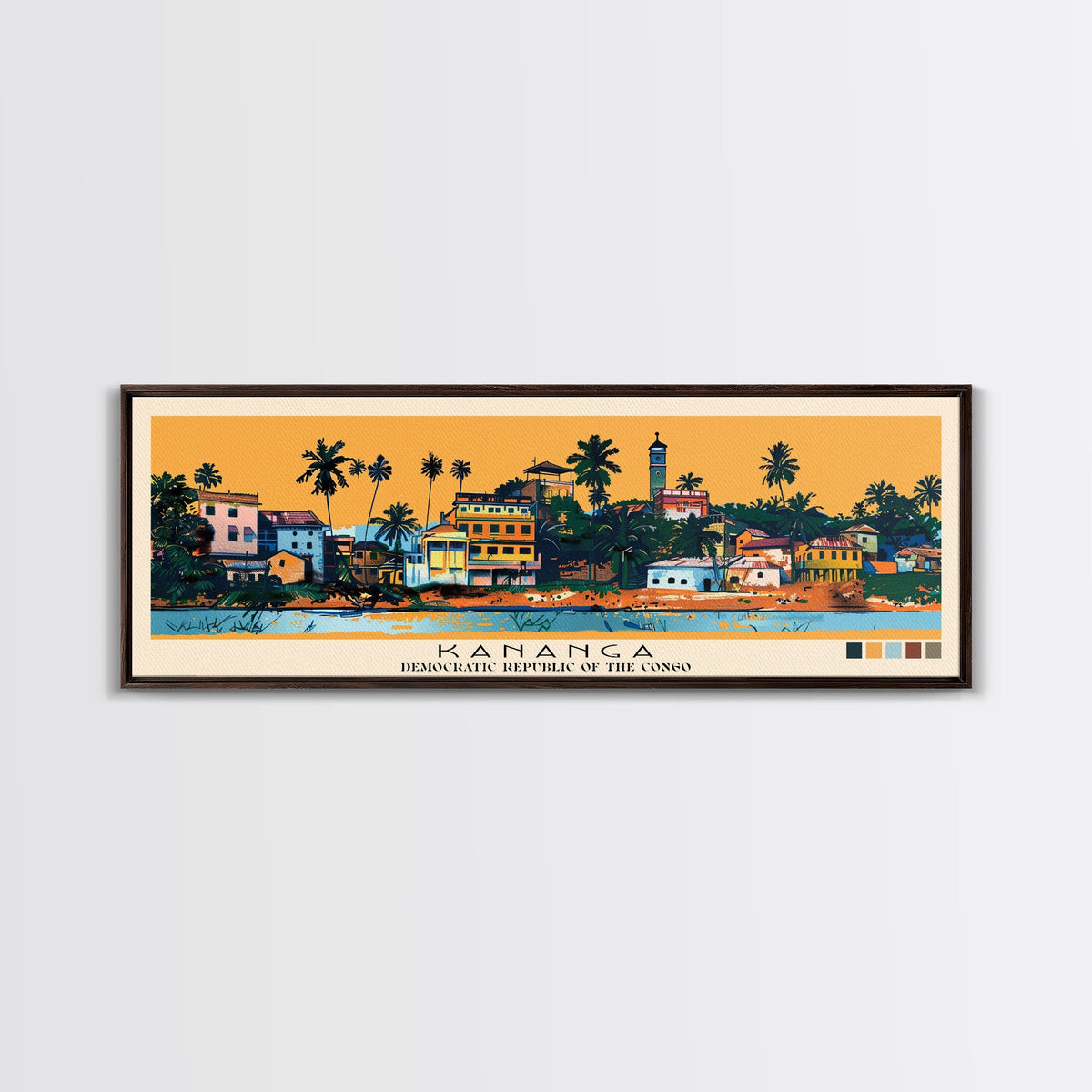 Kananga, Congo Panoramic Canvas Print, Kananga, Congo Painting, Congo