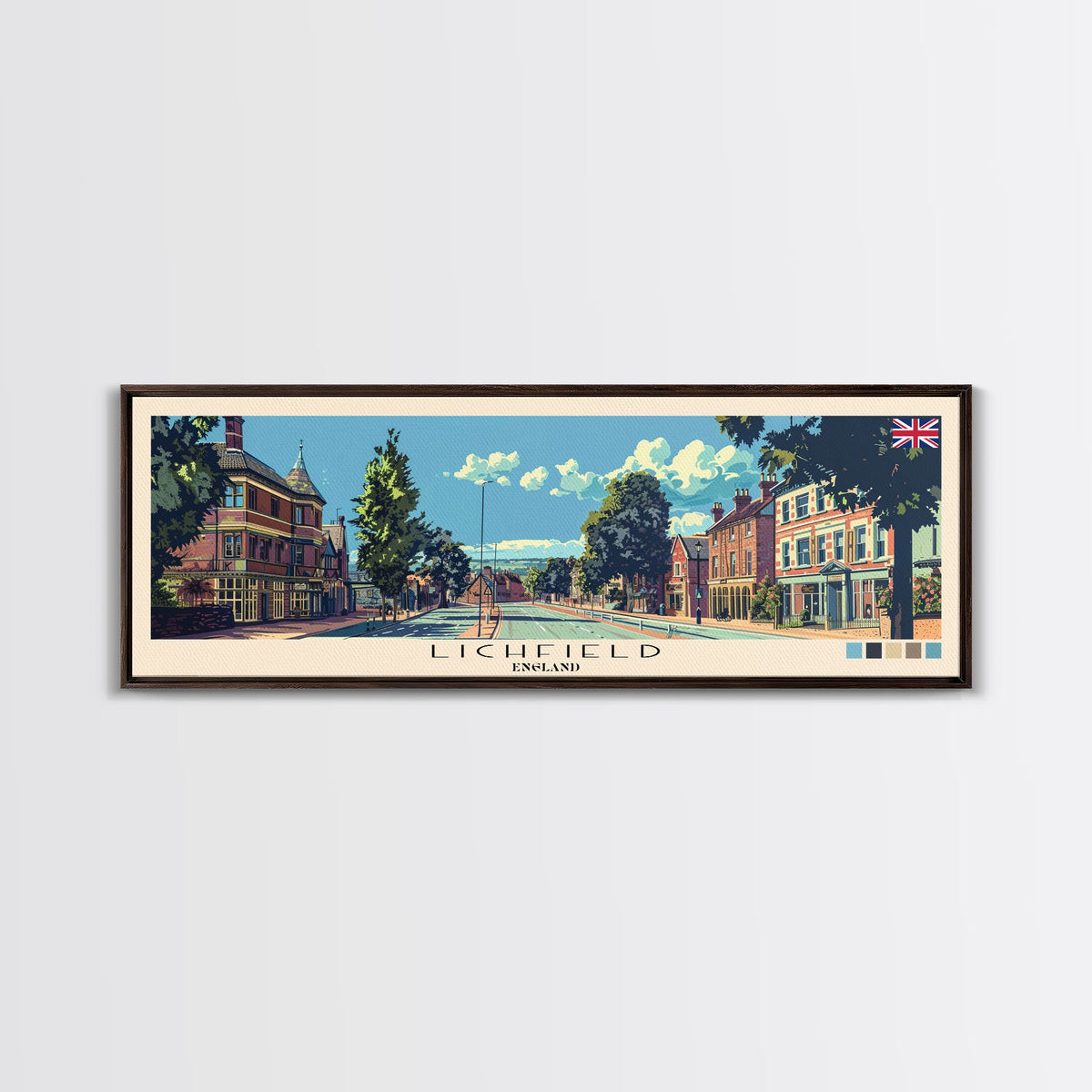Lichfield, England Panoramic Canvas Print, Lichfield, England Painting